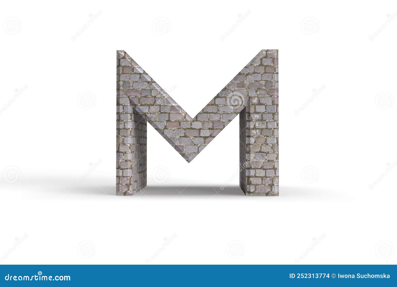 Old Style Brick Stone Letter M Stock Illustration - Illustration of ...
