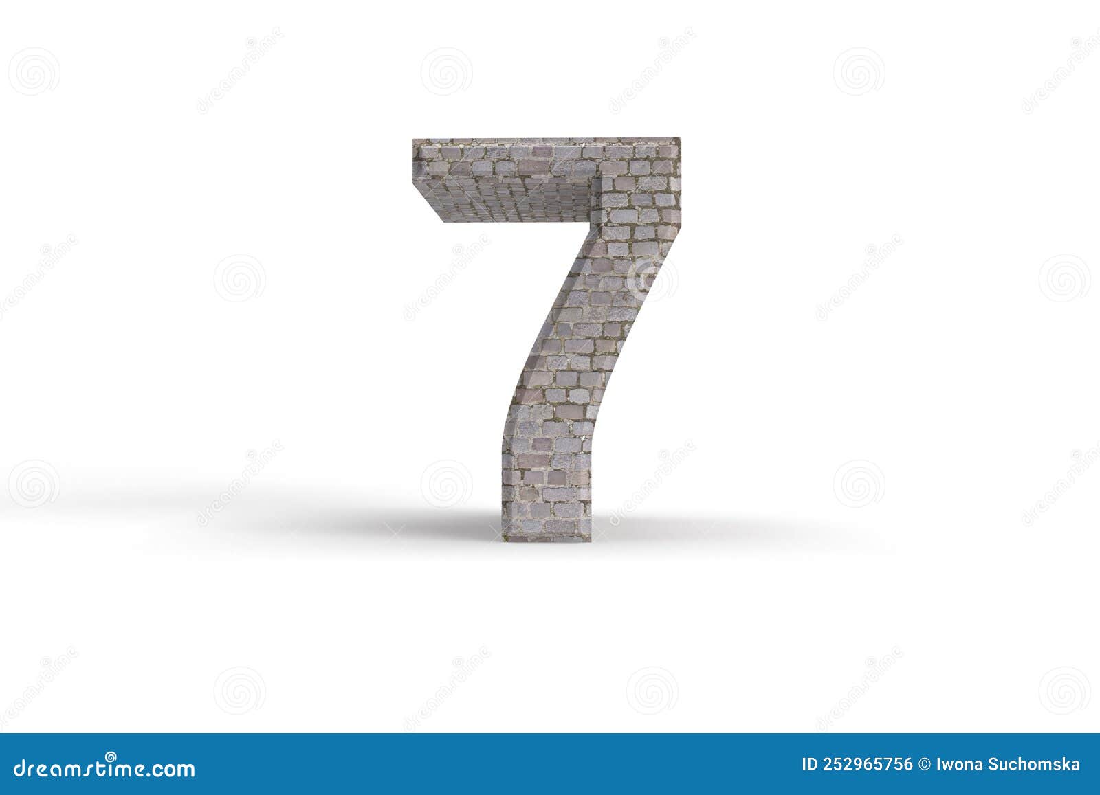 Old Style Brick Stone Number 7 Stock Illustration - Illustration of ...