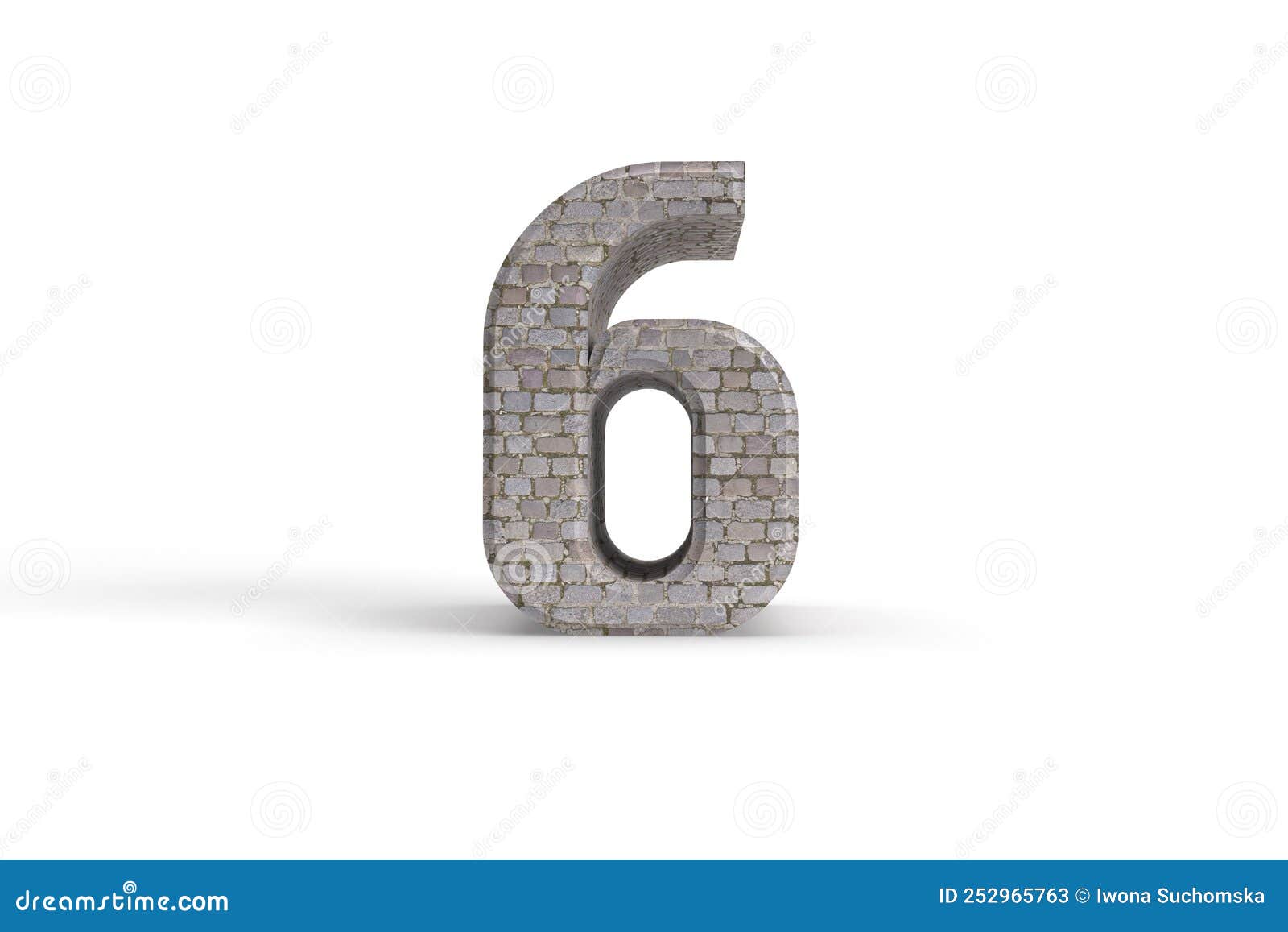 Old Style Brick Stone Number 6 Stock Illustration - Illustration of ...