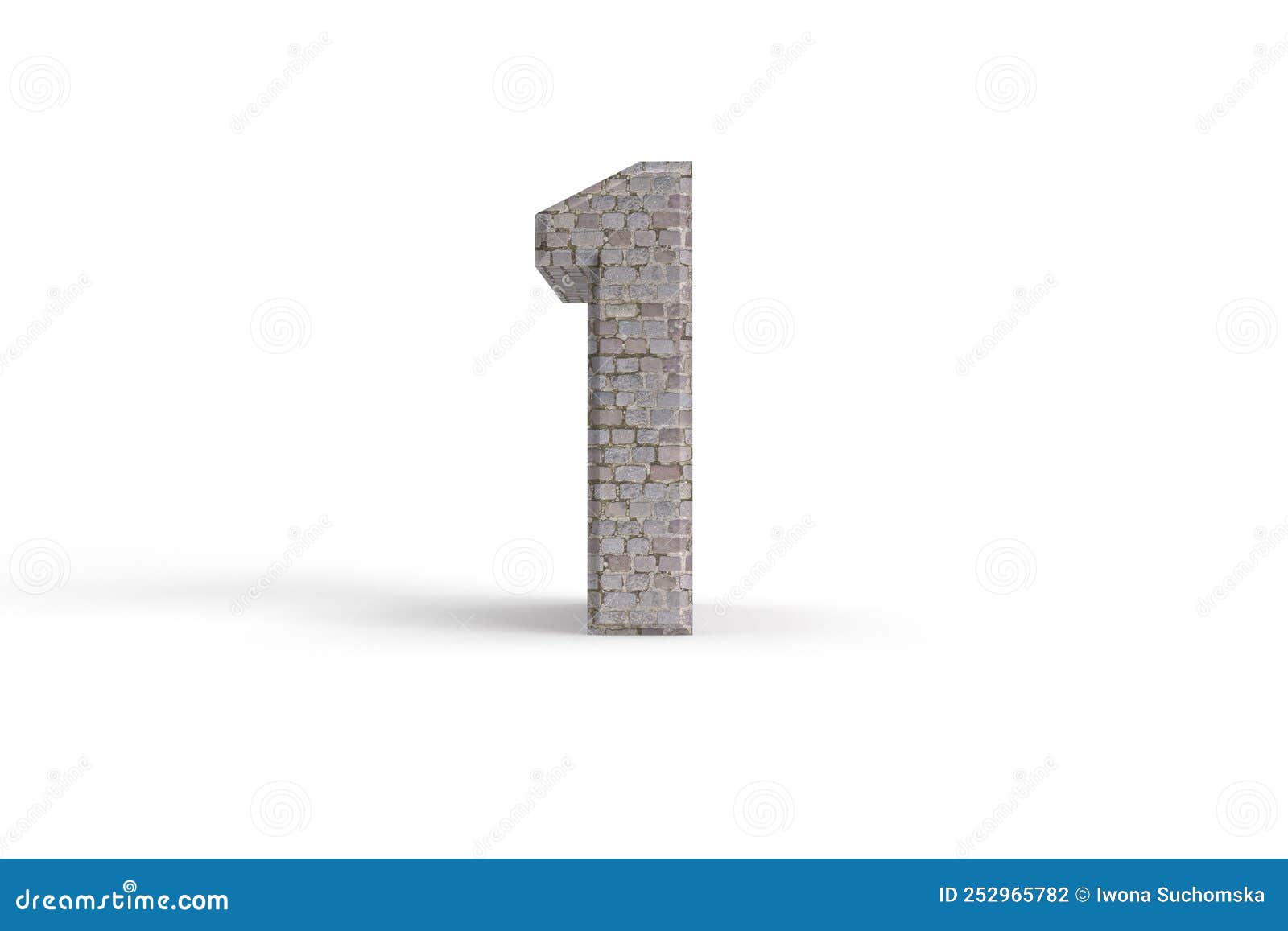 Old Style Brick Stone Number 1 Stock Illustration - Illustration of ...
