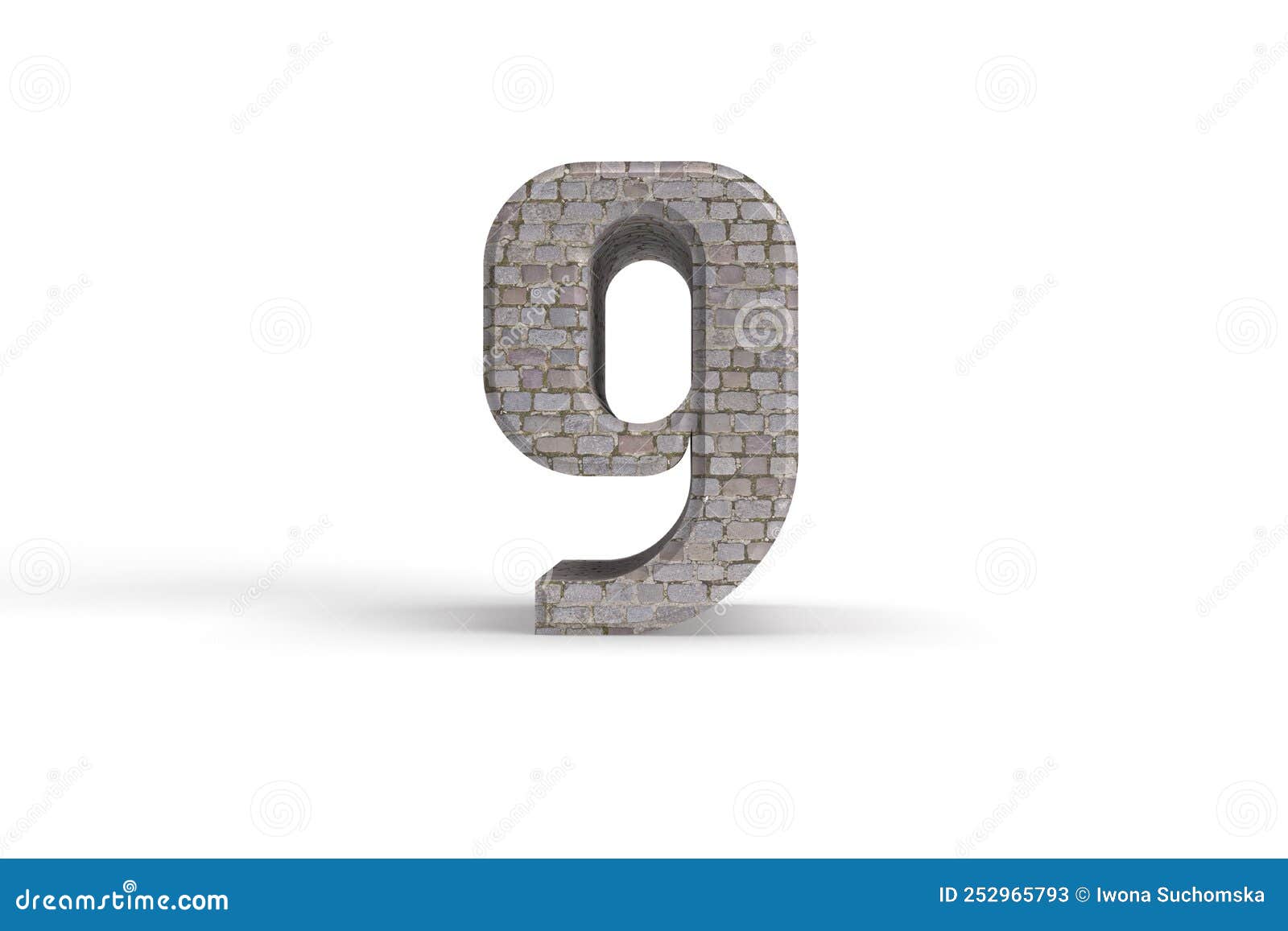 Old Style Brick Stone Number 9 Stock Illustration - Illustration of ...