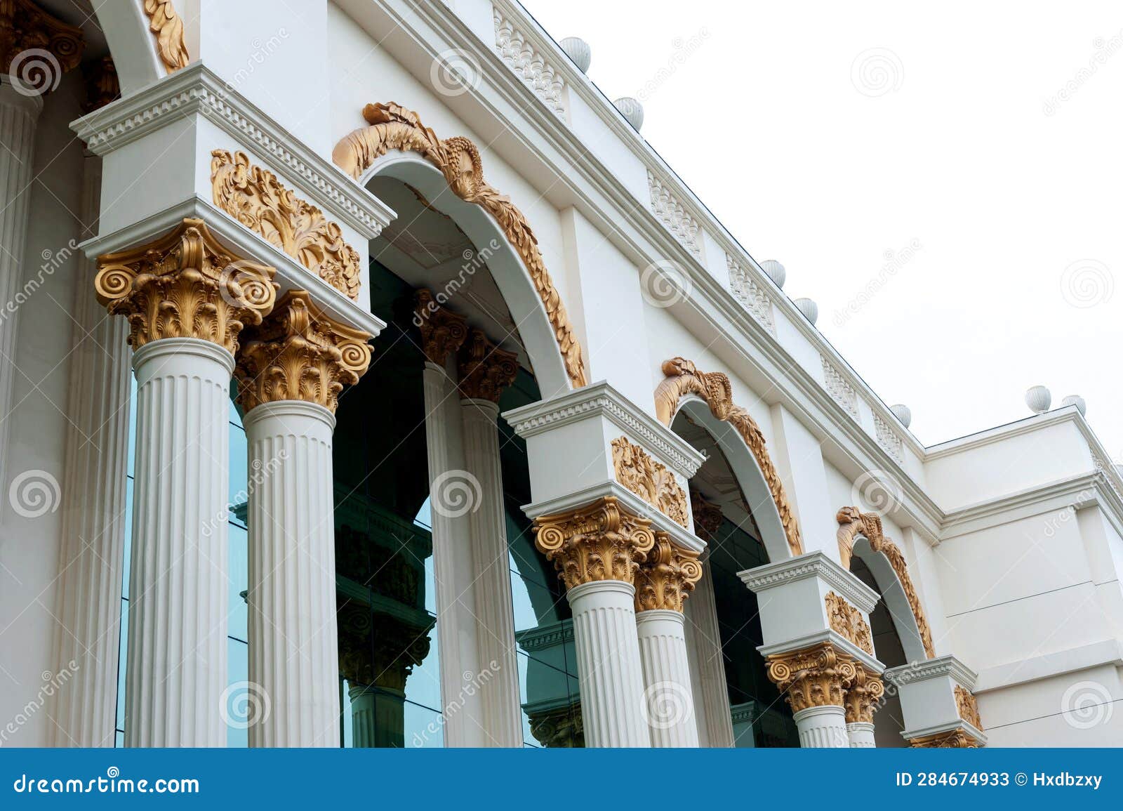 Old Style Building with Pillar Stock Image - Image of marble, detail ...