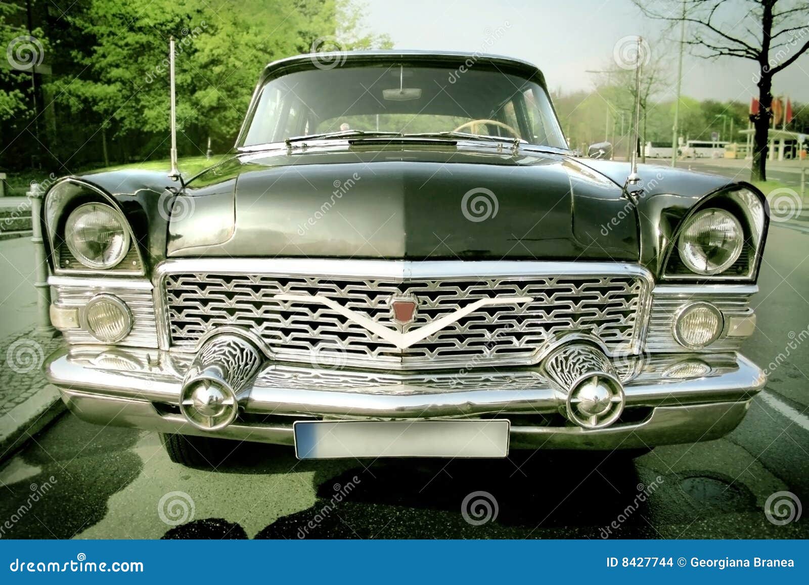 Old Style Car. Front View stock photo. Image of chrome - 8427744