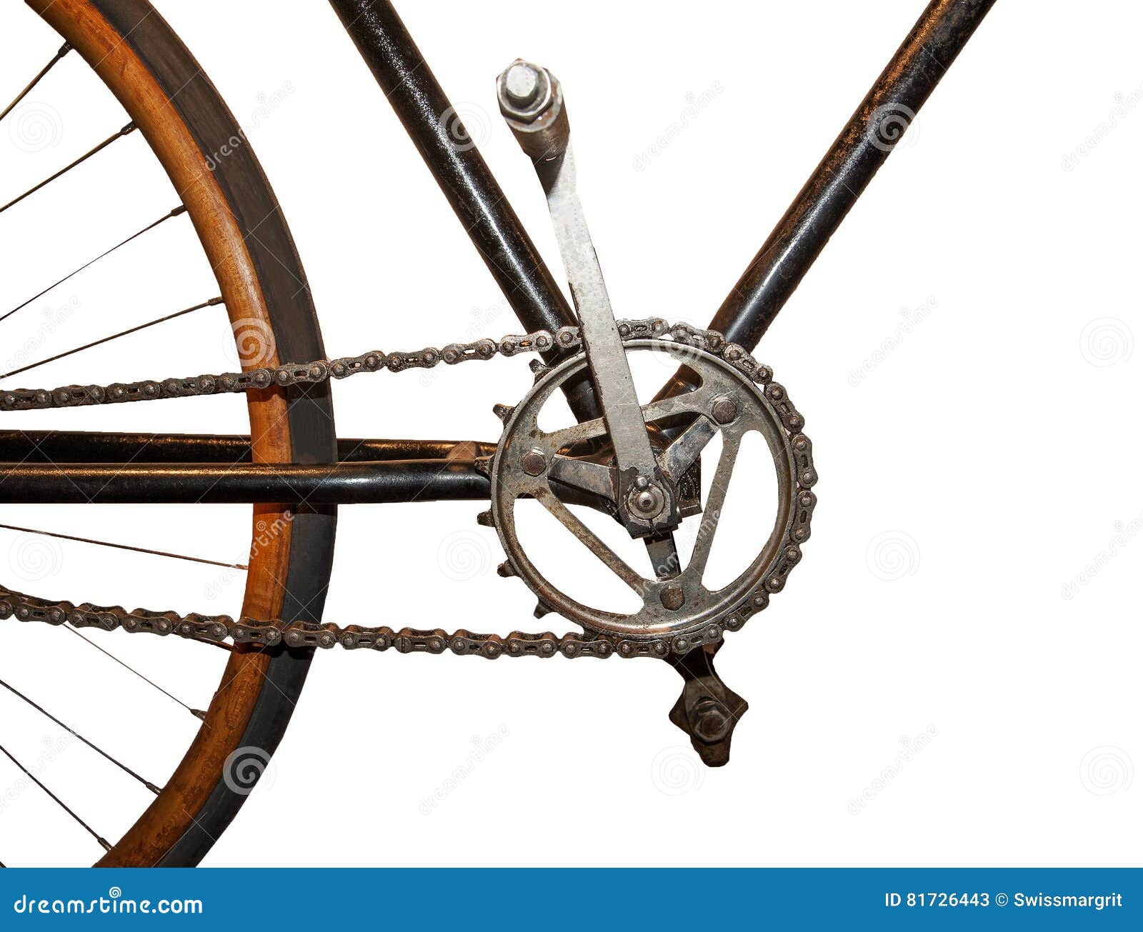 Old Style Chain on Vintage Bicycle Stock Image - Image of lifestyle ...
