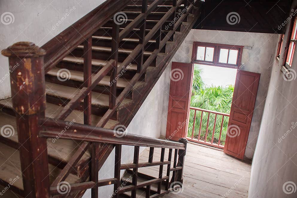 Old Style Chinese Staircase Stock Photo - Image of view, corkscrew ...
