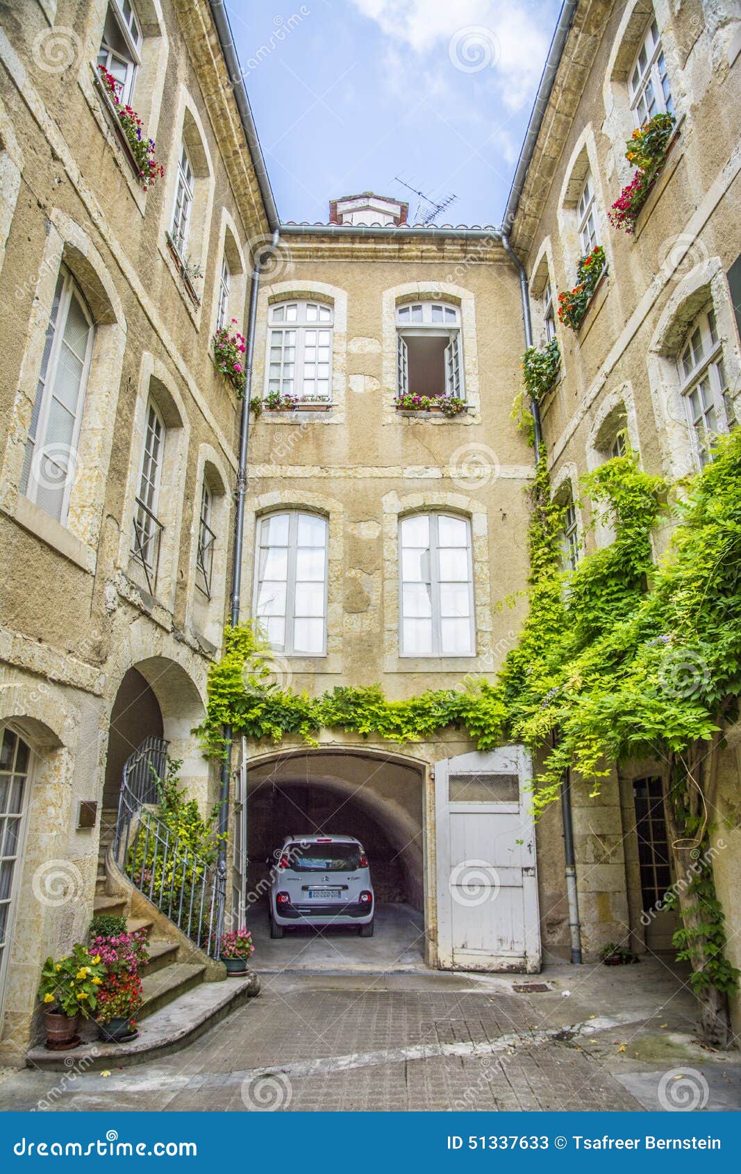 Old style Courtyard editorial stock photo. Image of staires - 51337633