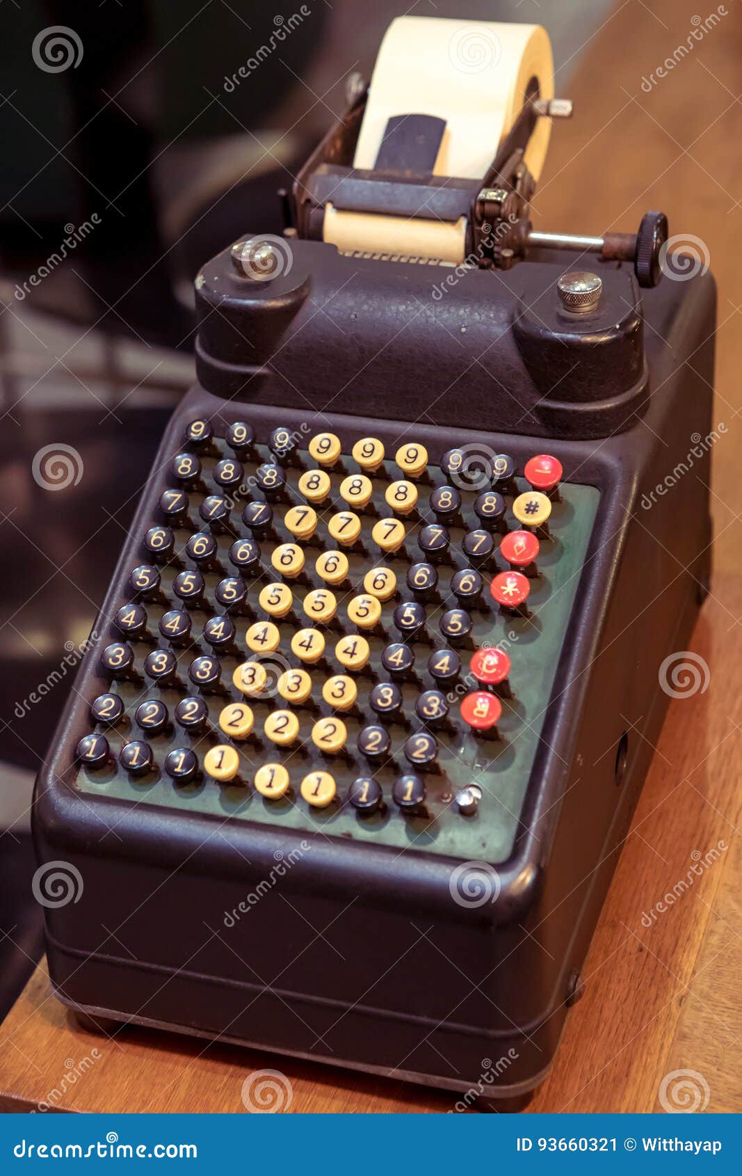 Old Style Desk Vintage Calculator Stock Image - Image of number, object ...