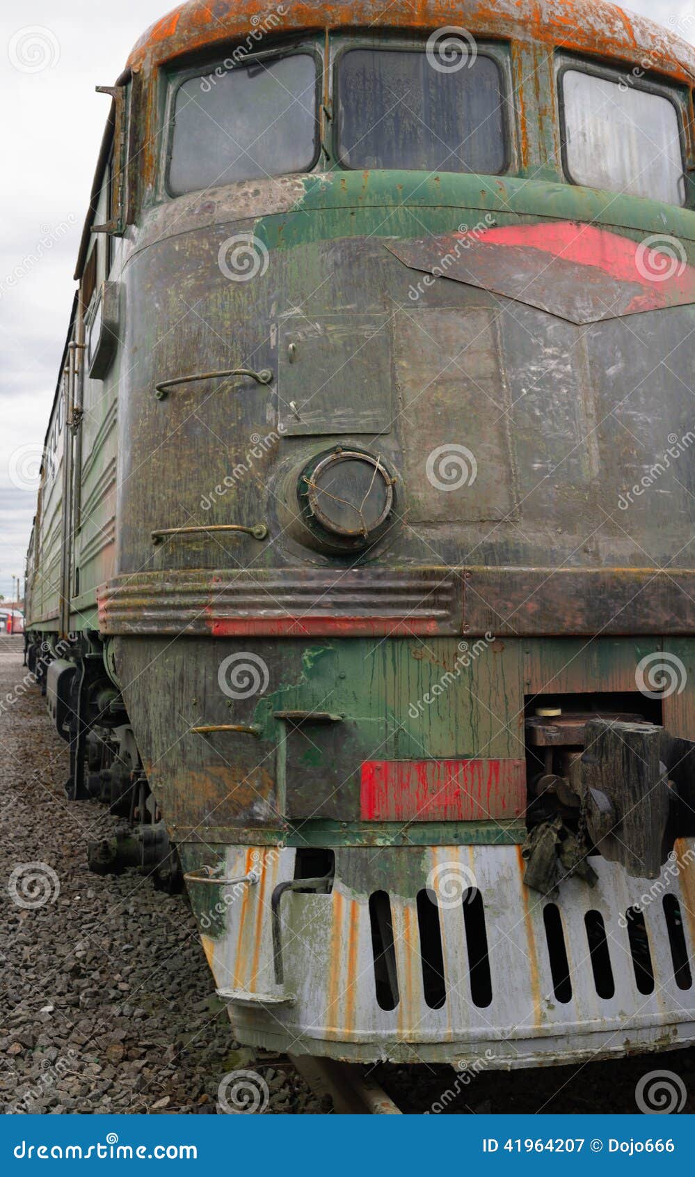 Old Style Diesel Electric Train in Rust Stock Image - Image of engineer ...