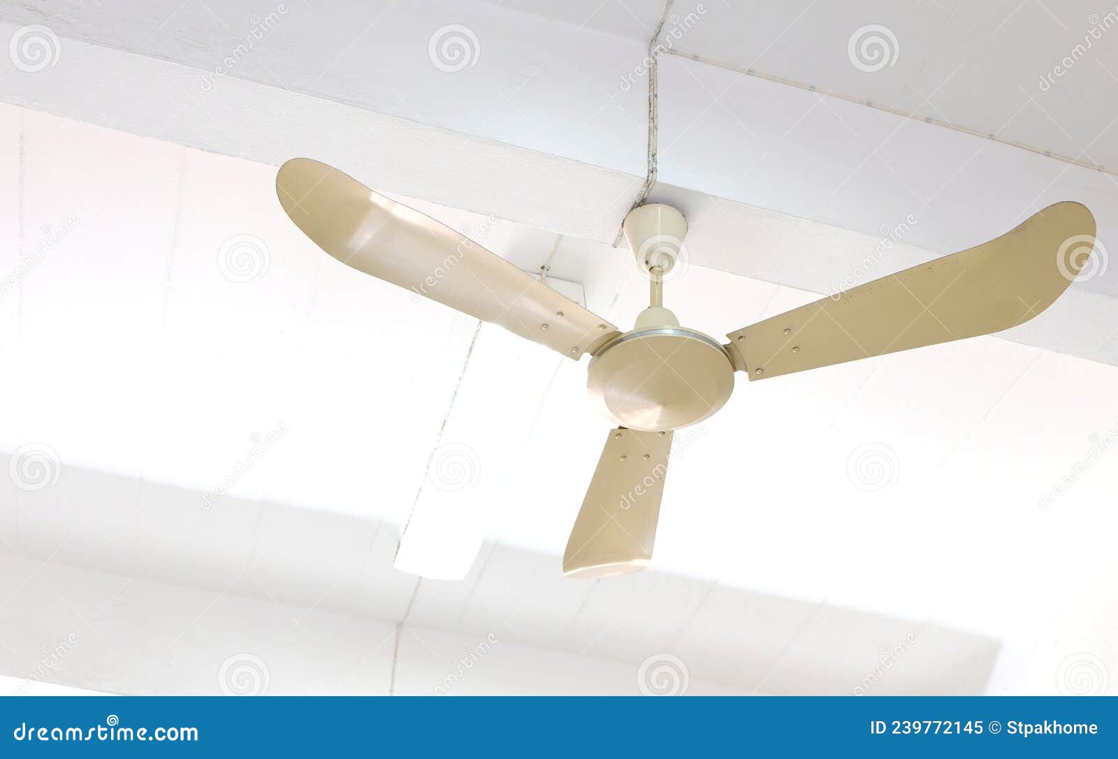 Old Style Electric Ceiling Fan Inside the Building Stock Image - Image ...