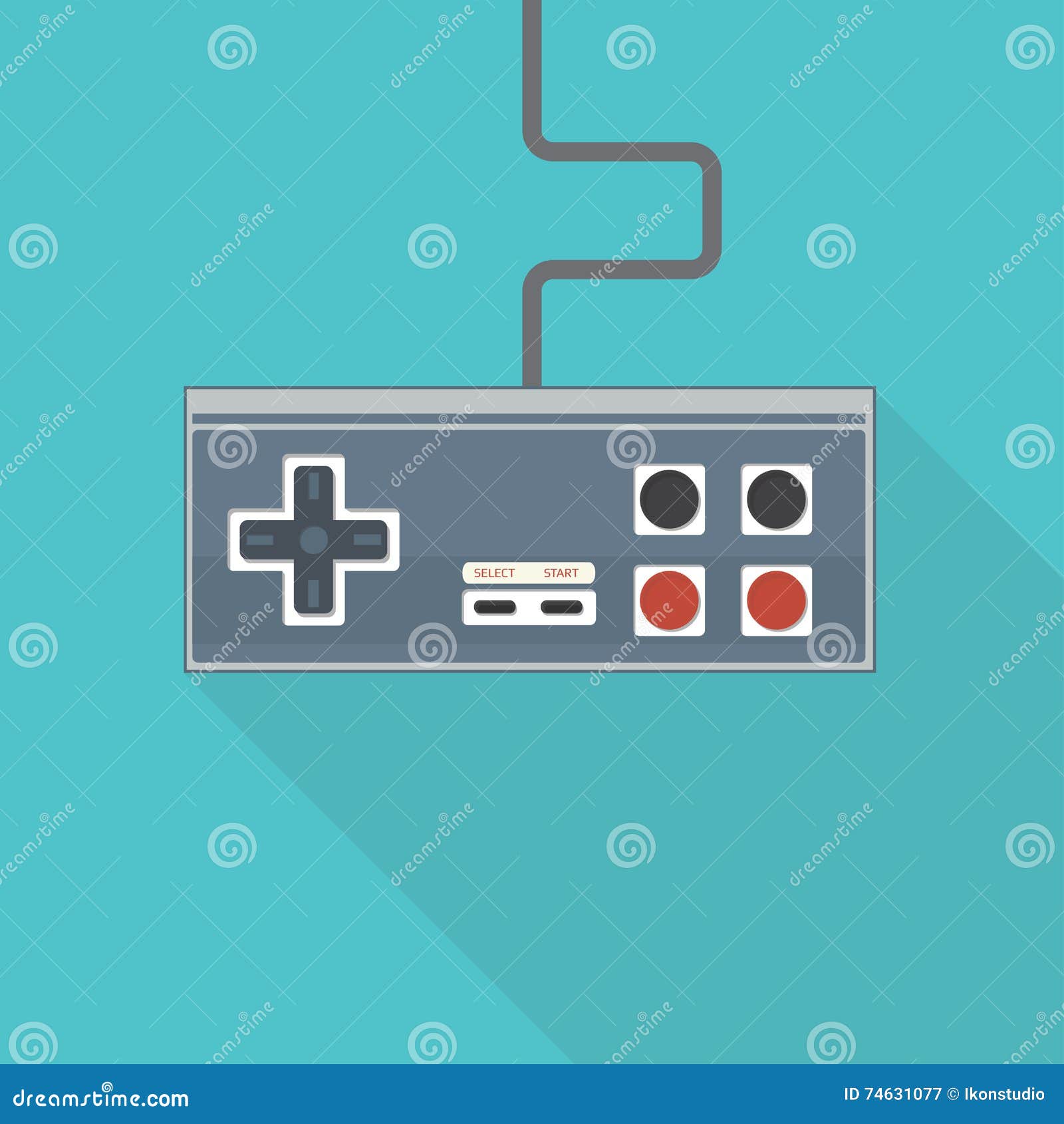 Old style gamepad stock vector. Illustration of corners - 74631077
