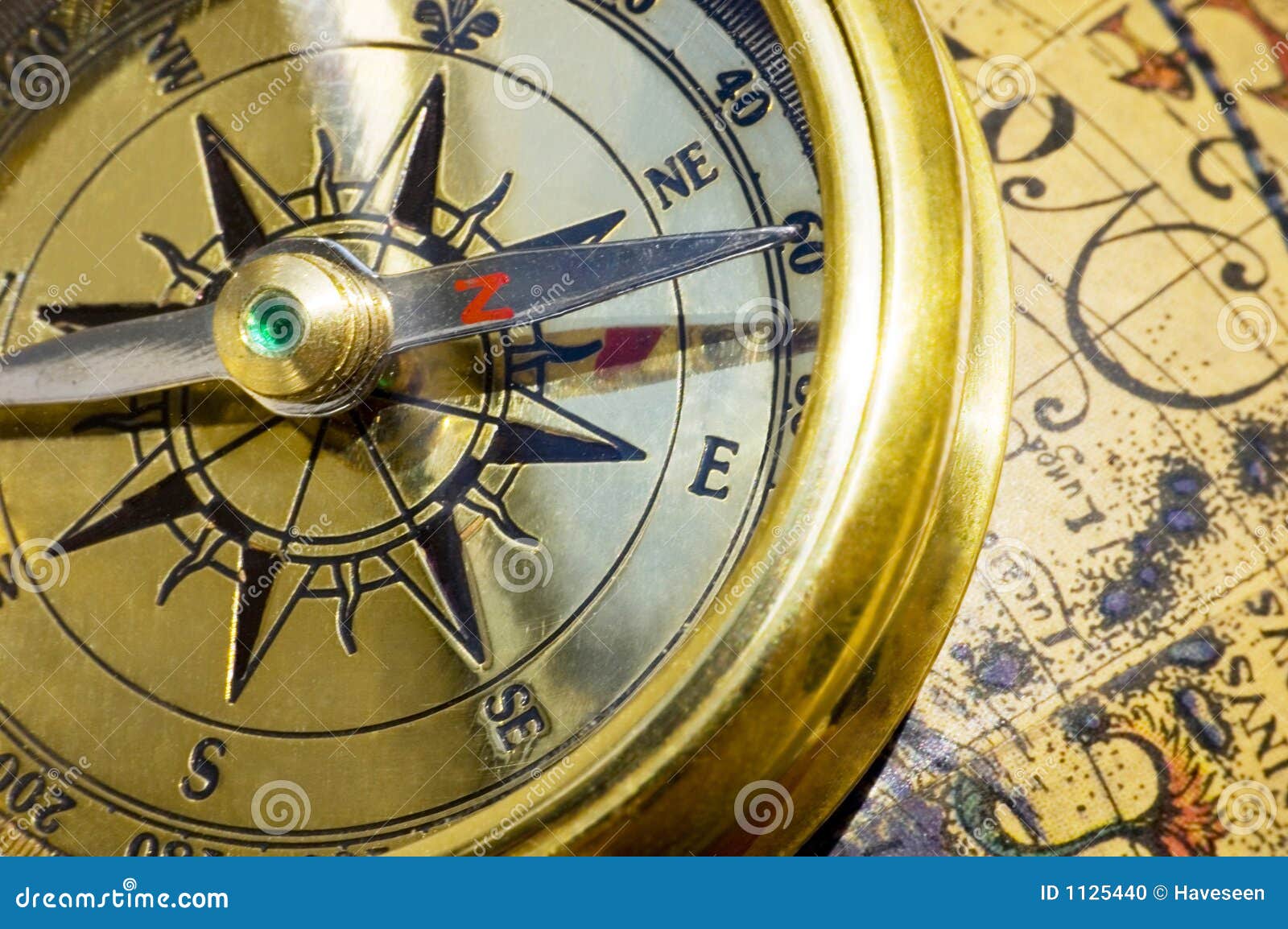 Gold Compass On Map Of Africa Royalty-Free Stock Photography ...