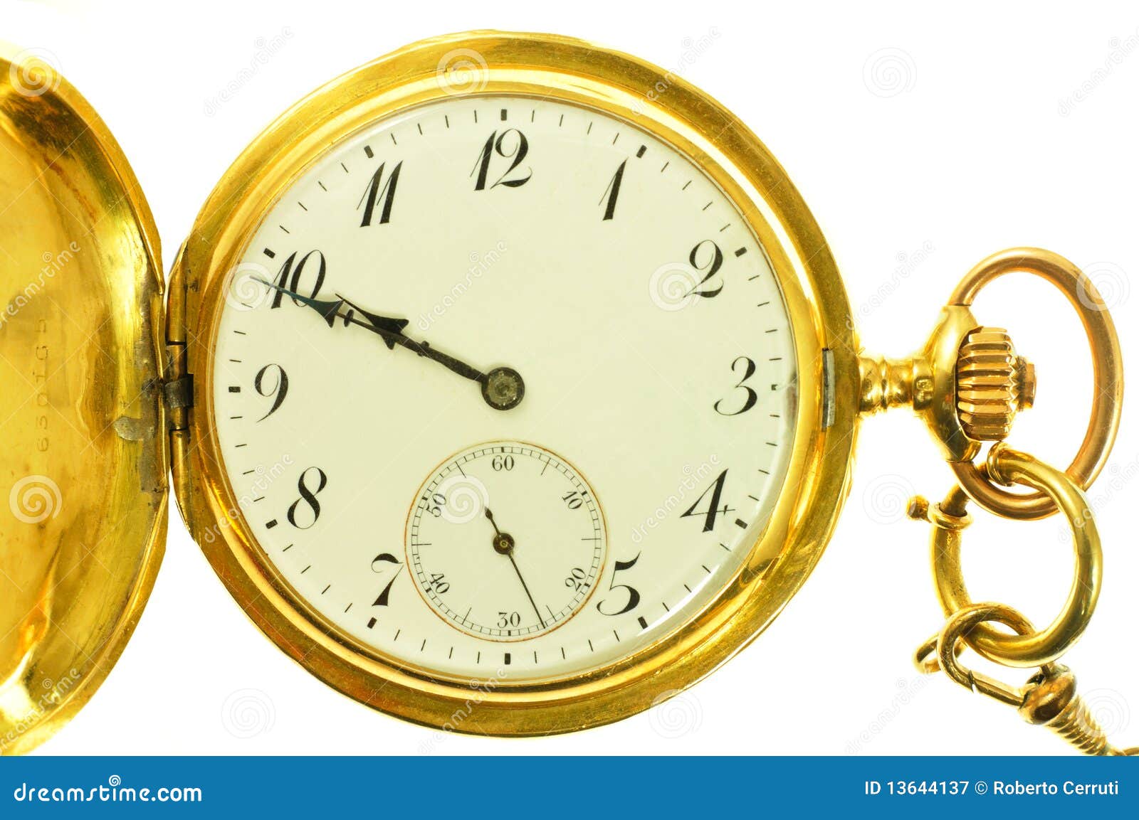 Old Style Gold Pocket Watch Stock Image - Image of watch, isolated ...