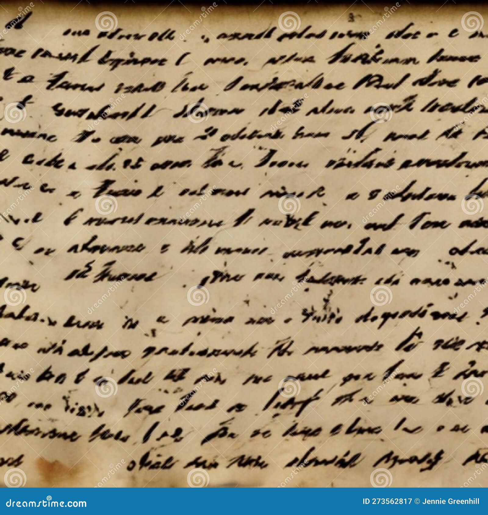 Old Style Handwriting on Parchment Stock Illustration - Illustration of ...