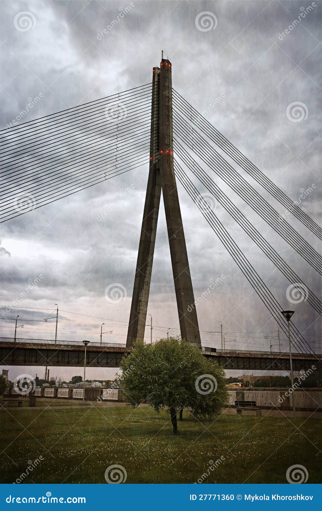 Old Style Image of Bridge in Riga Stock Photo - Image of structure ...