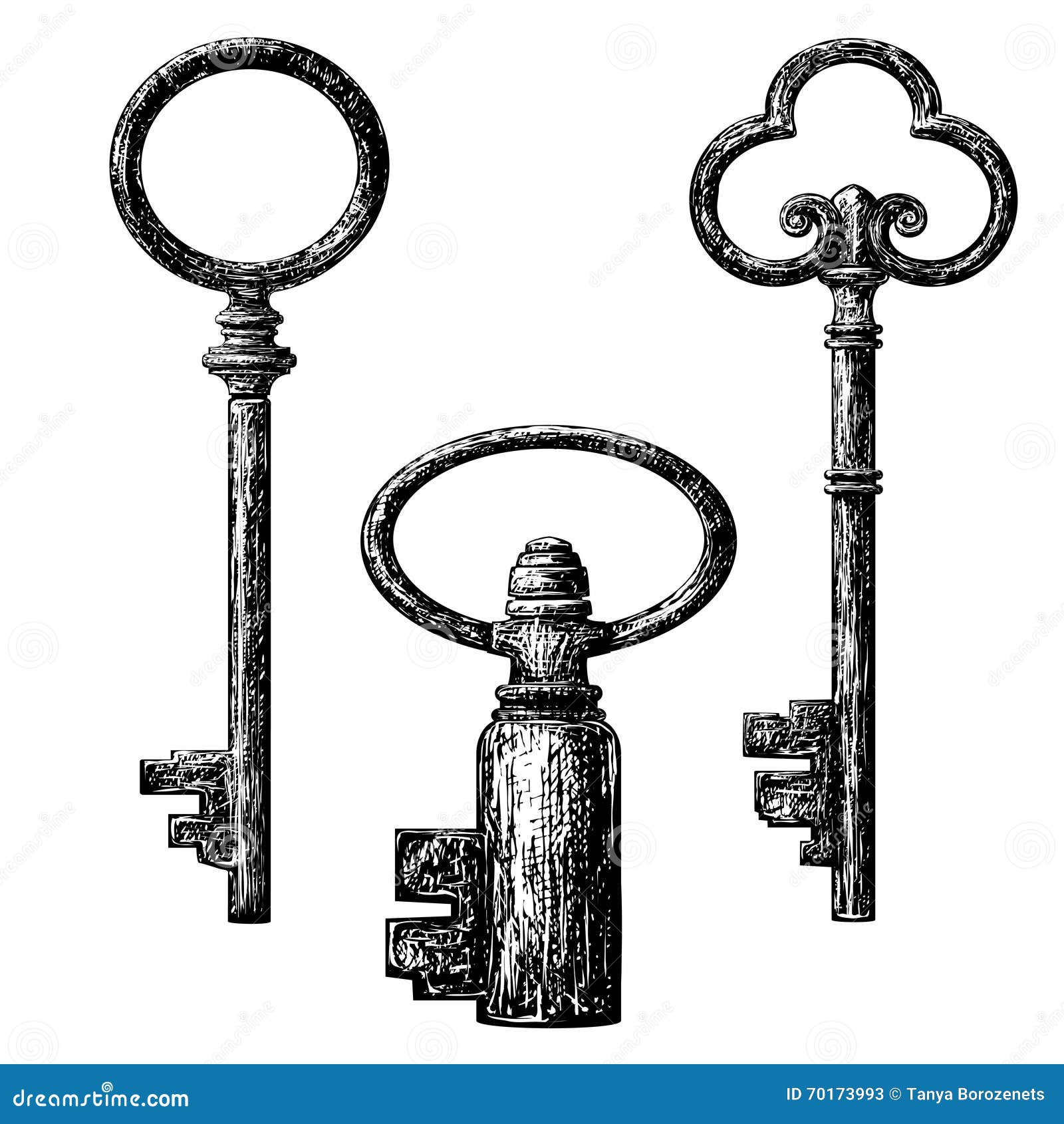Old style key collection stock vector. Illustration of aging - 70173993