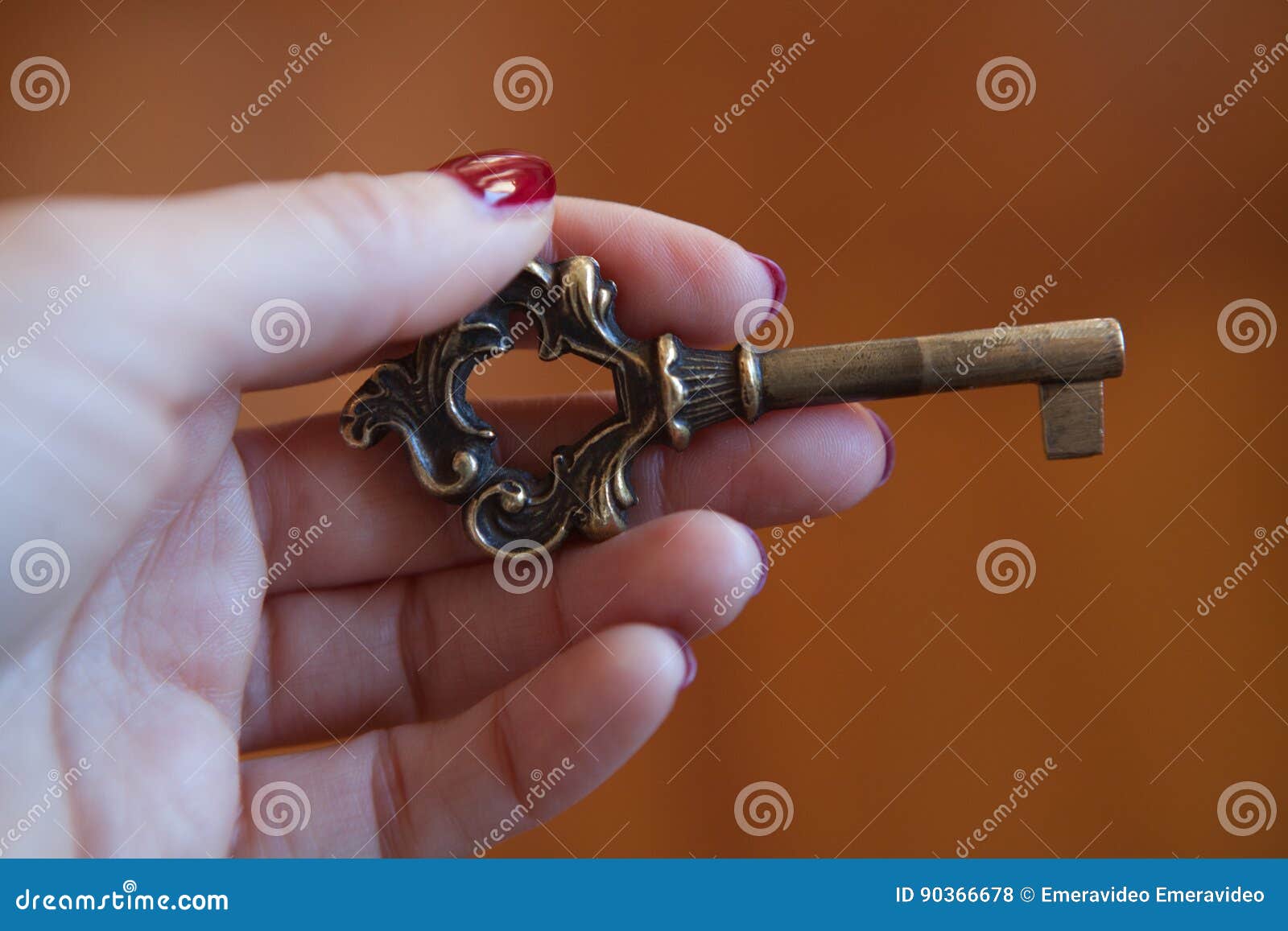 Old style key stock photo. Image of hand, success, gold - 90366678