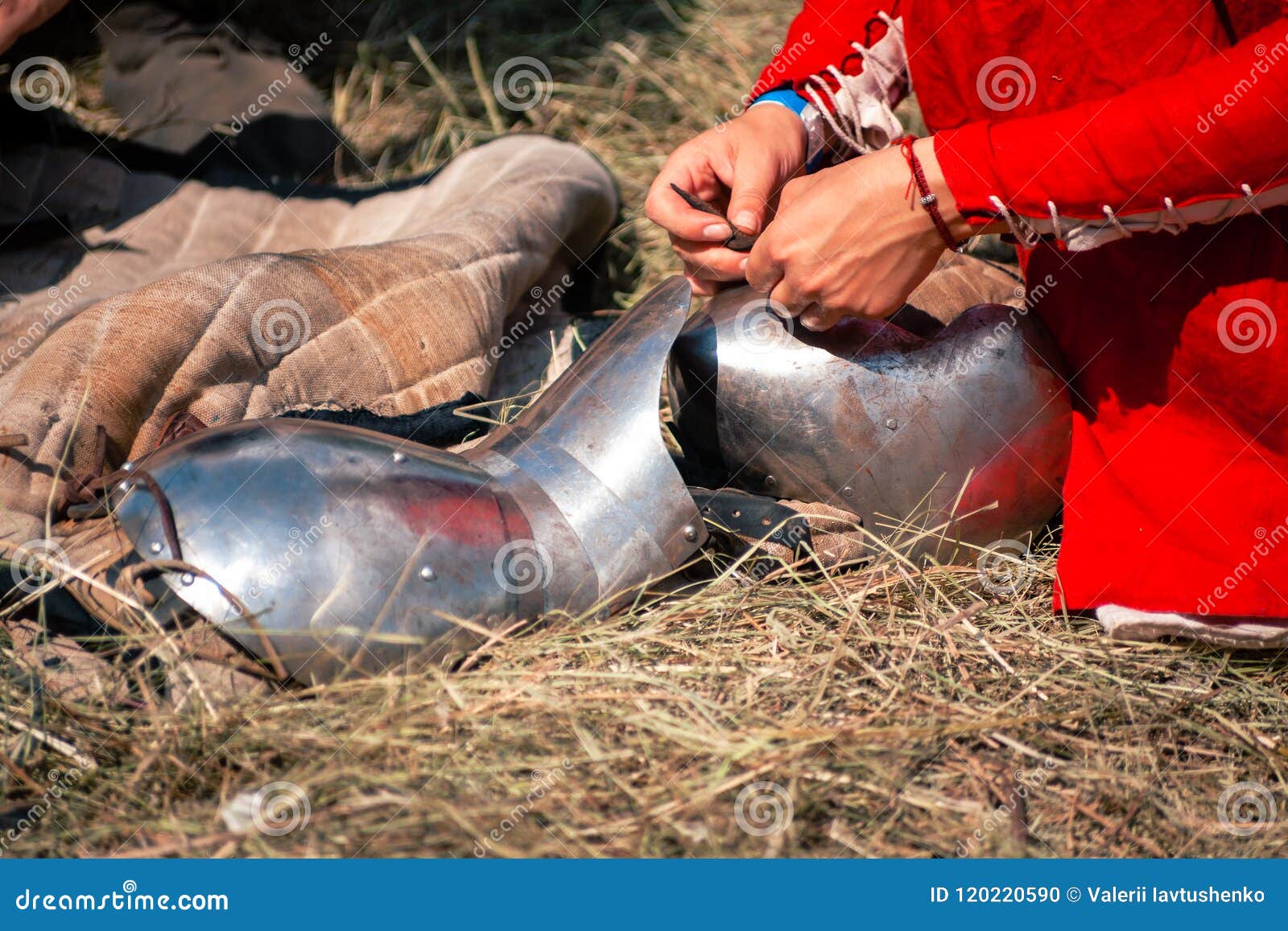 Old Style Knight Equipment for Exercise and Fight Stock Photo - Image ...