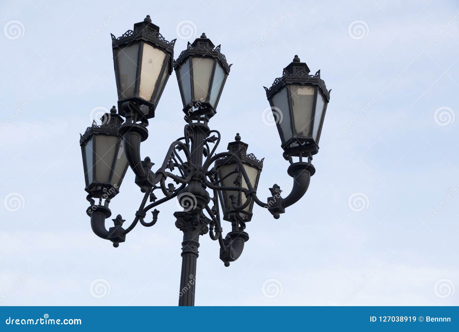 An old-style lamp post stock image. Image of retro, black - 127038919