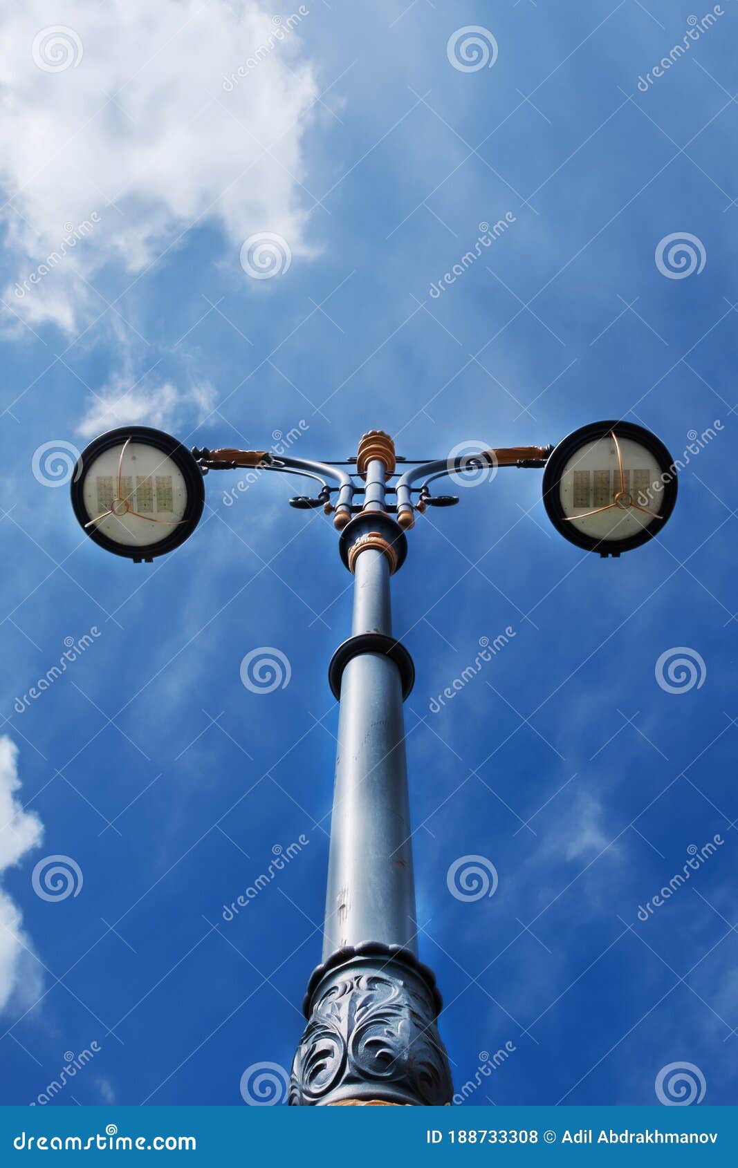 An Old Style Lamp Post in a Perspective Stock Photo - Image of exterior ...