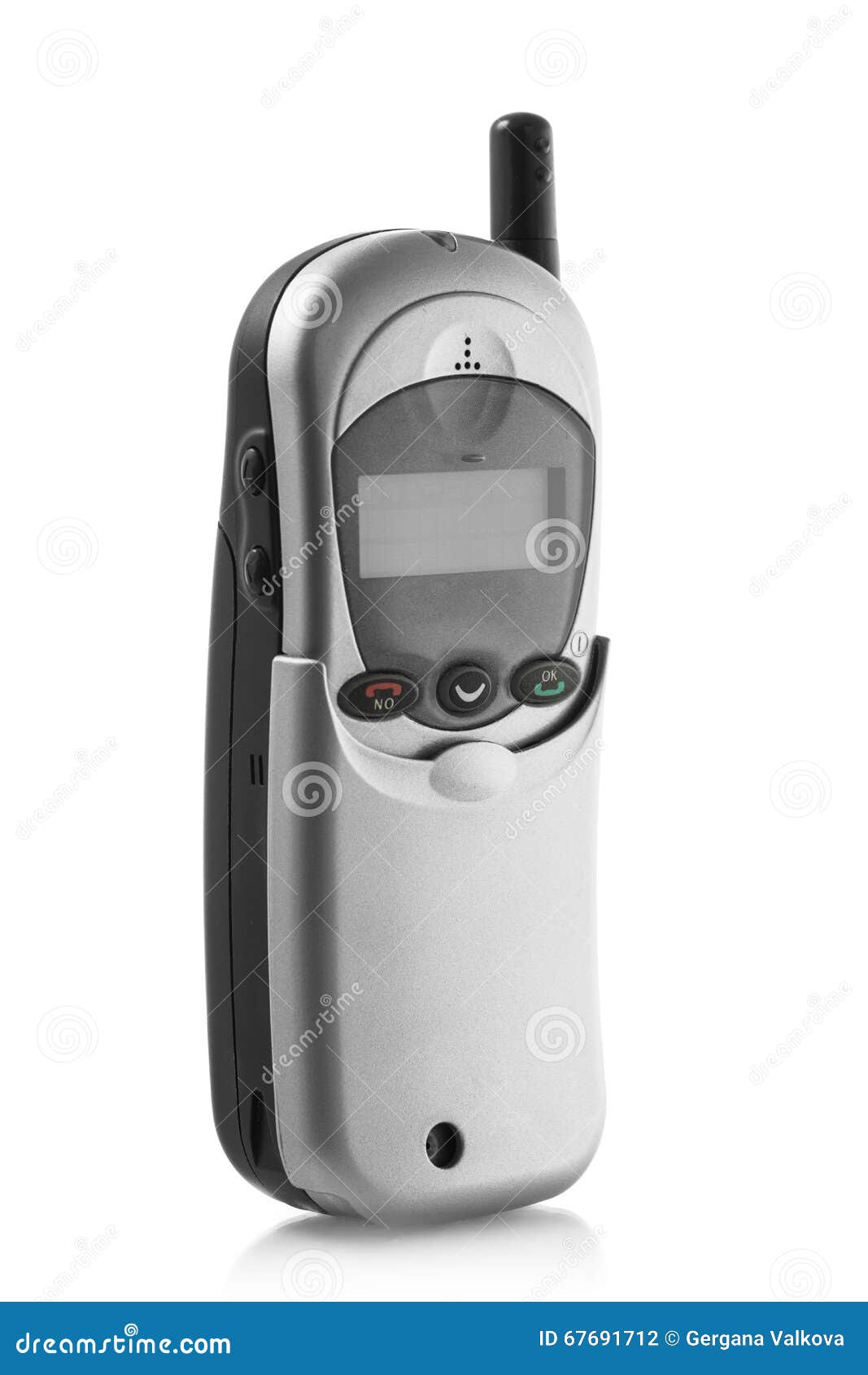 Old Style Mobile Phone, Isolated on White Stock Photo - Image of screen ...