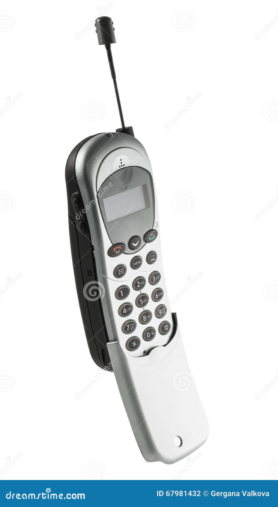 Old Style Mobile Phone, Isolated on White Stock Photo - Image of number ...