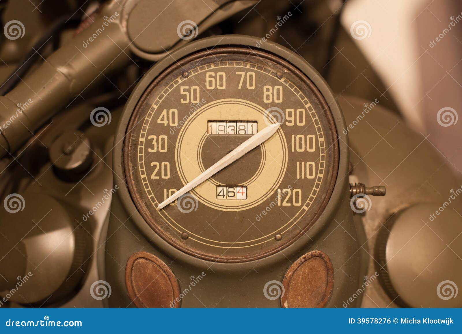 Old Style of Motorcycle Speedometer Stock Photo - Image of machine ...