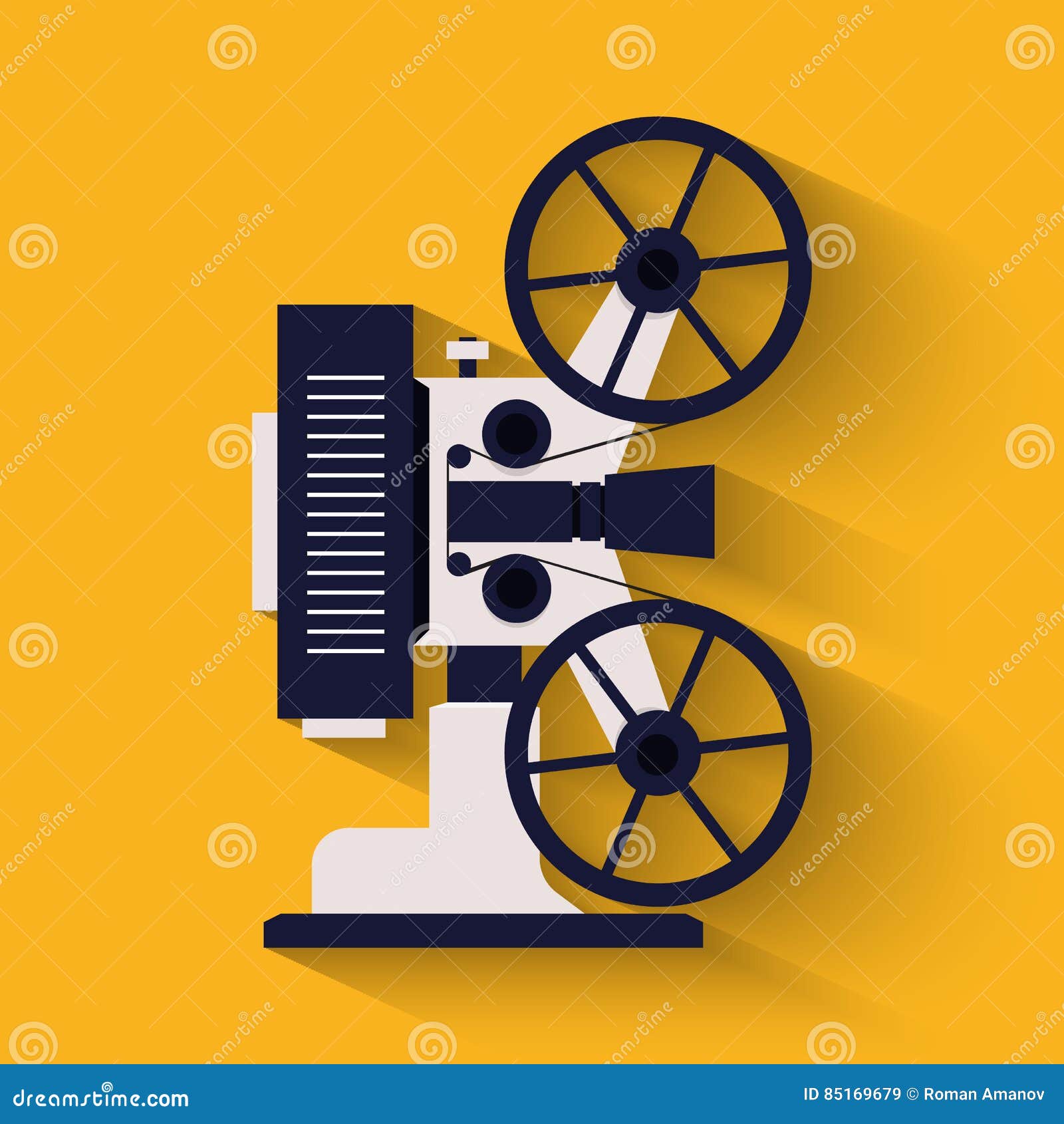 Cinema Projector Isolated On White Cartoon Vector | CartoonDealer.com ...