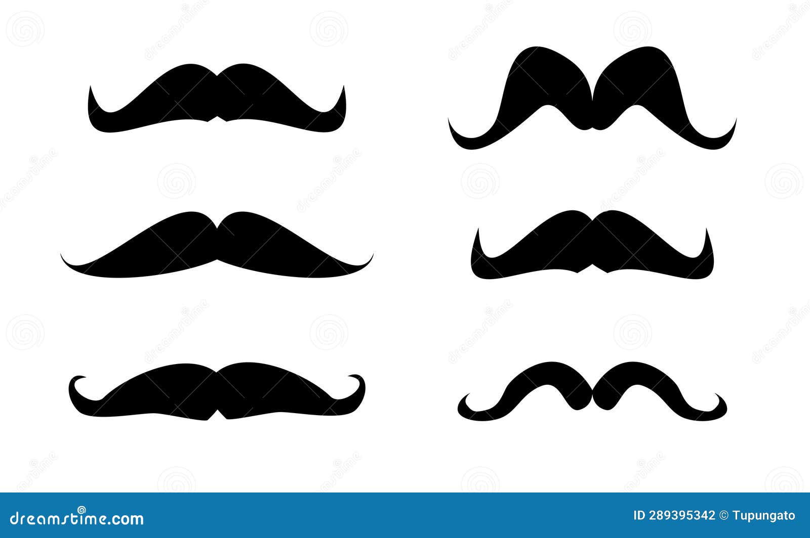Old Style Mustache Icon Set Stock Vector - Illustration of fashion ...