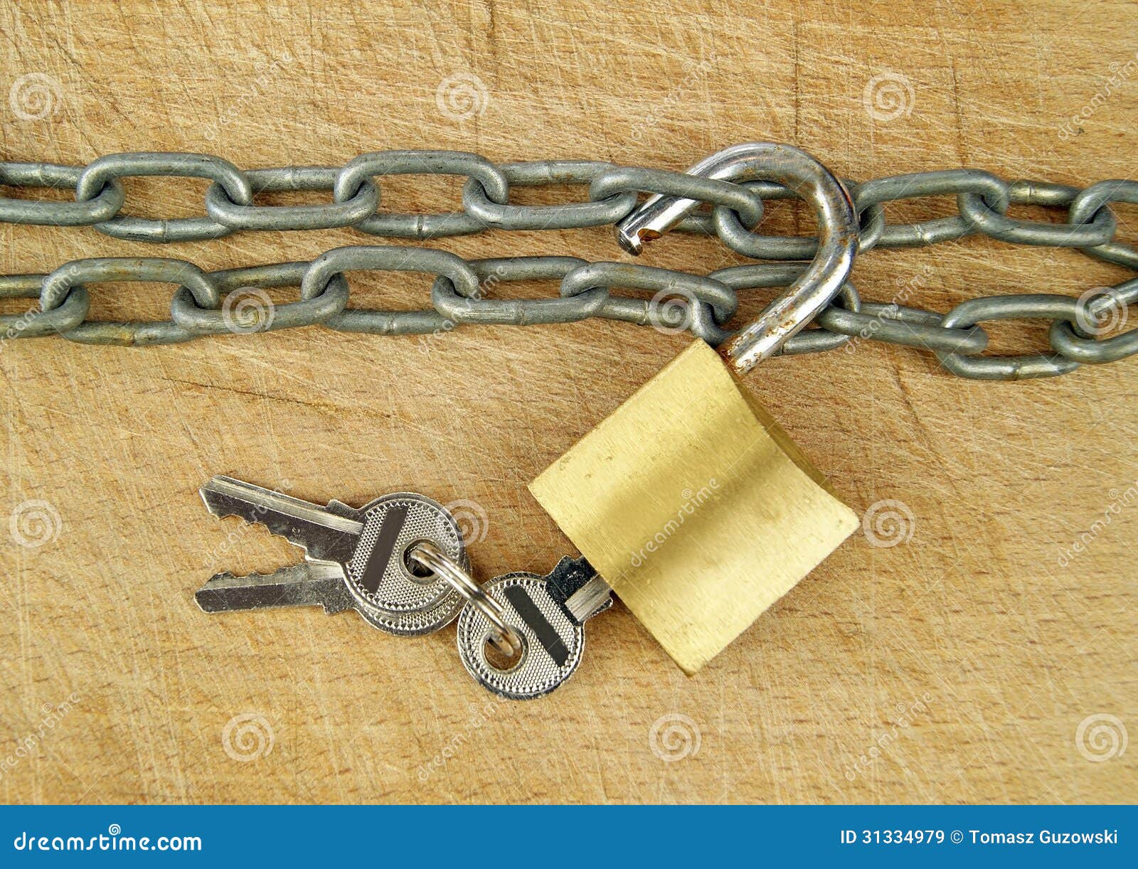 Old Style Padlock and Chain Stock Image - Image of accessibility ...