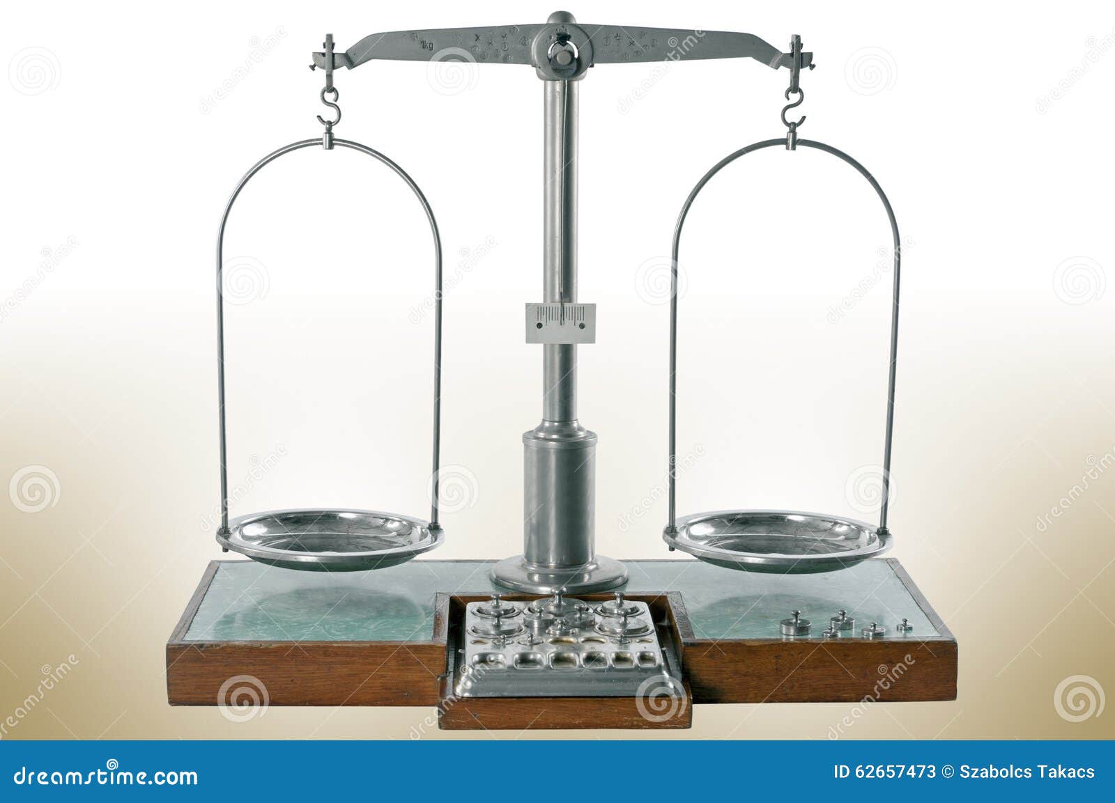 Old Style Pharmacy Scale is Empty and Balanced Stock Image - Image of ...