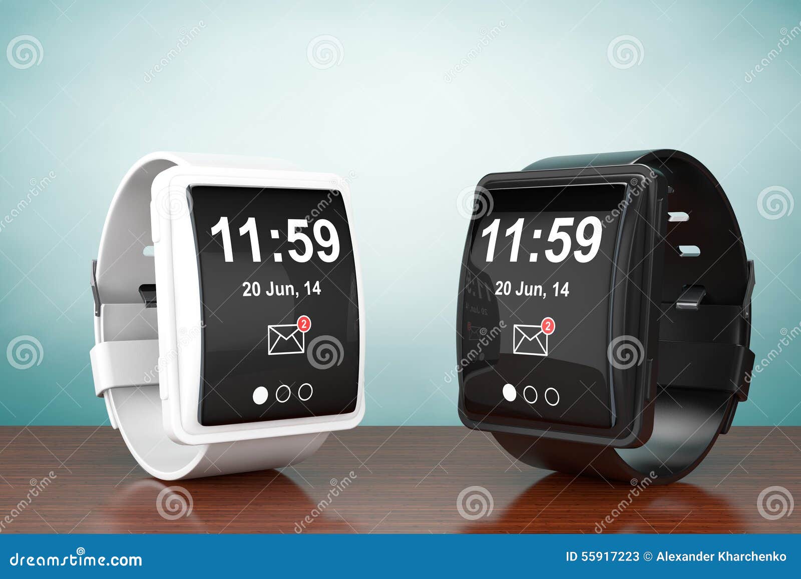 Old Style Photo. Big Conceptual Smart Watches Stock Illustration ...