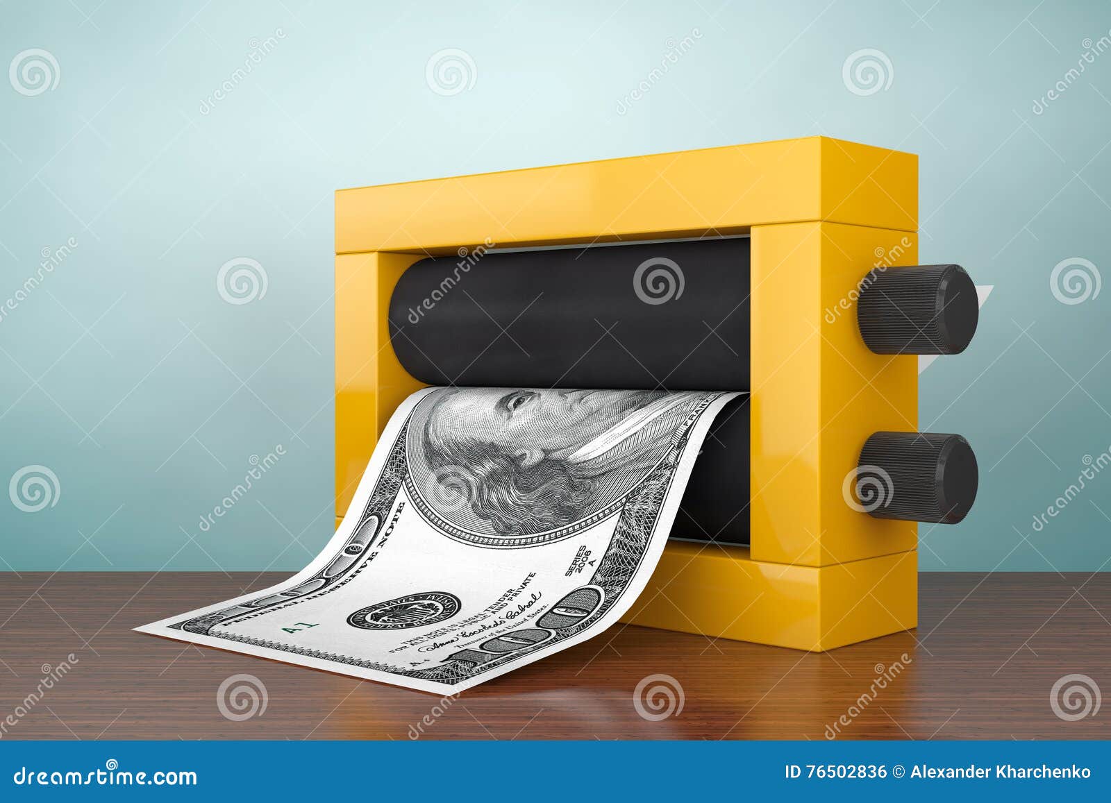 Old Style Photo. Magic Press for Making Money. 3d Rendering Stock ...