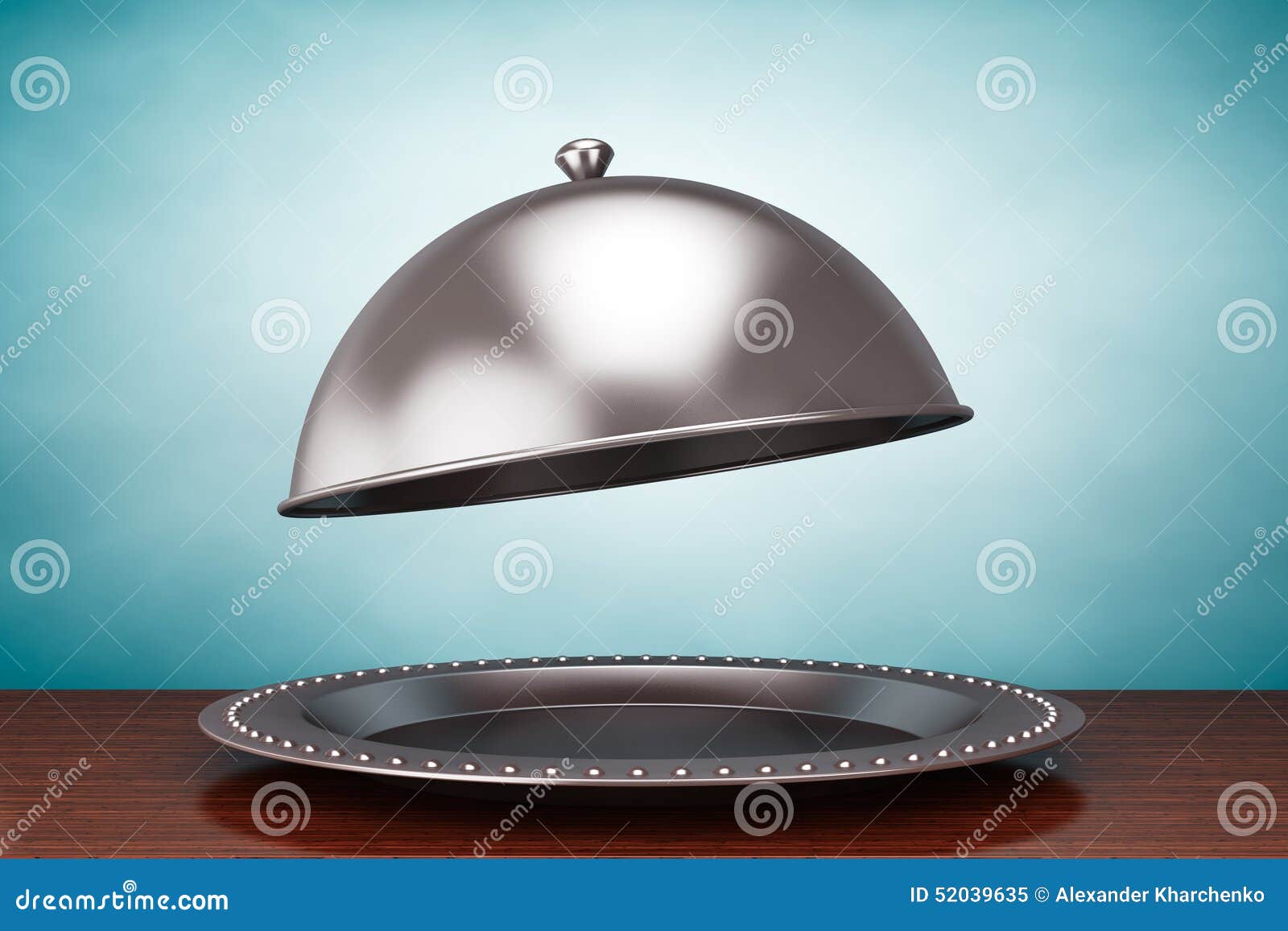 Old Style Photo. Silver Restaurant Cloche Stock Image - Image of ...