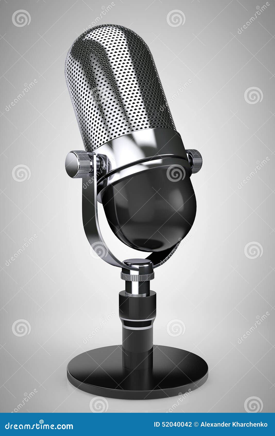Old Style Photo. Vintage Silver Microphone Stock Photo - Image of ...