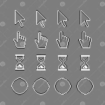 Old Style Pixel Computer Cursors Stock Vector - Illustration of ...