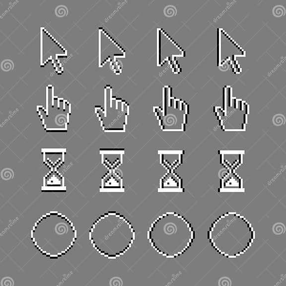 Old Style Pixel Computer Cursors Stock Vector - Illustration of ...