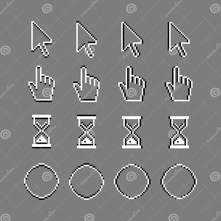 Old Style Pixel Computer Cursors Stock Vector - Illustration of ...