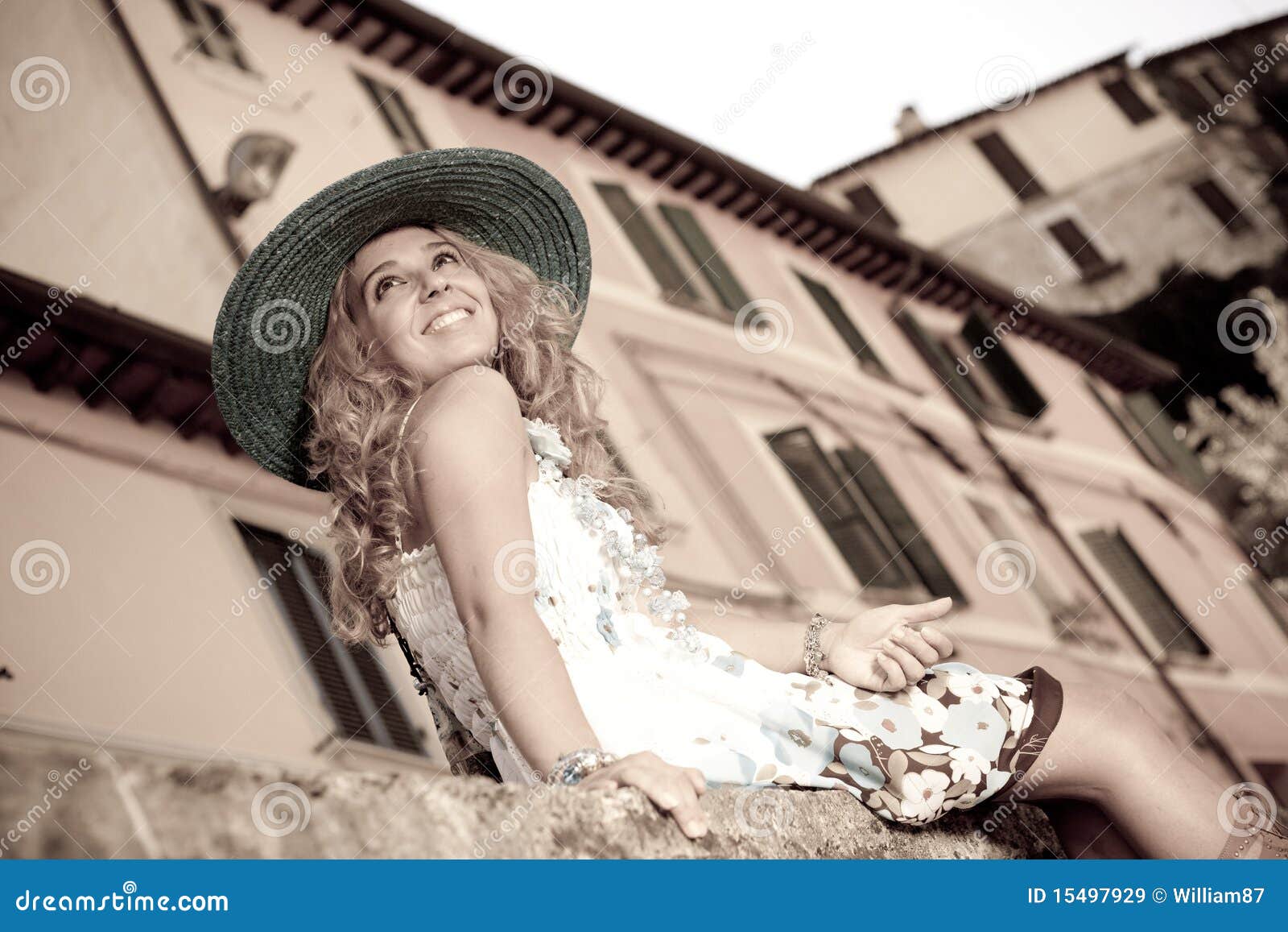 Old-Style Portrait stock image. Image of curly, foreground - 15497929