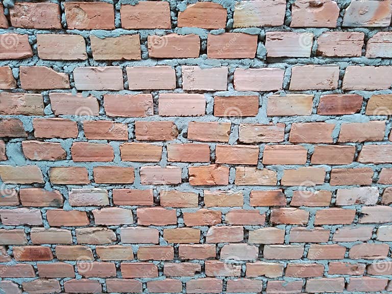 Old Style Red Brick Wall Panorama Stock Photo - Image of konstruction ...