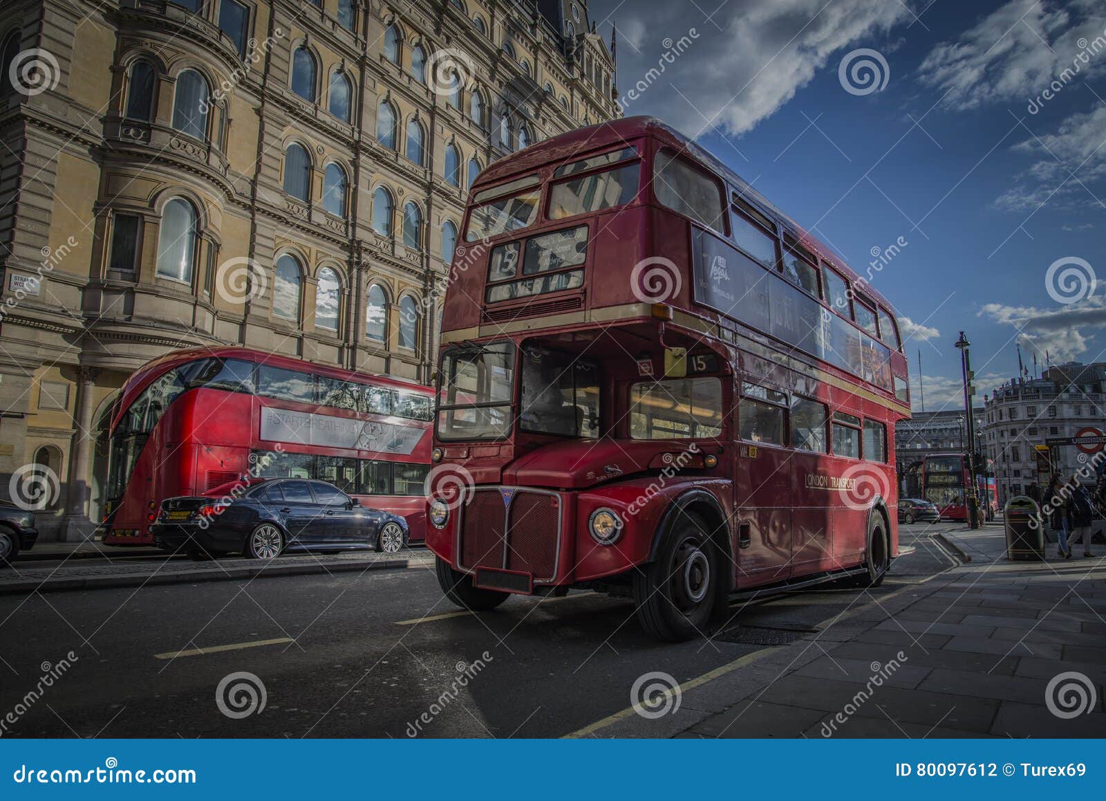 Retro London Red Bus editorial photography. Image of central - 80097612