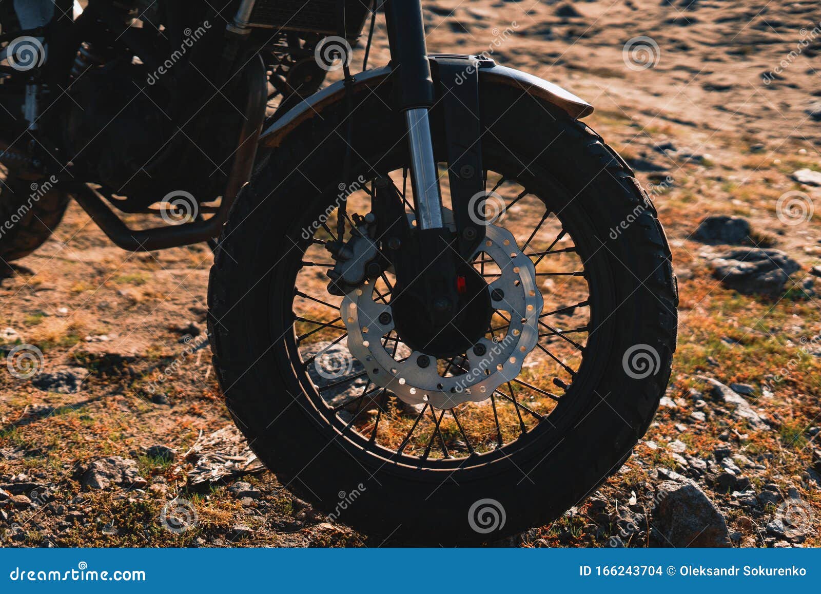 Old Style Spoked Motorcycle Wheel Royalty-Free Stock Image ...