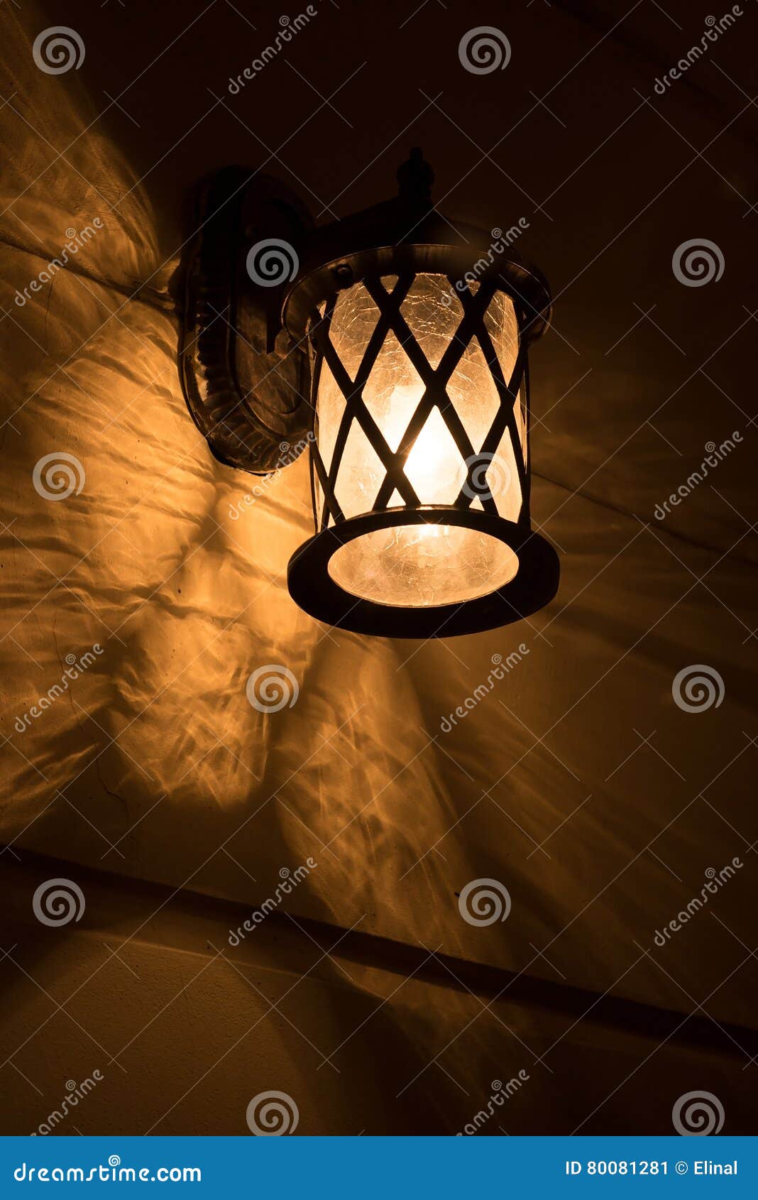 Old Style Street Light, Vintage. Night Stock Image - Image of city ...