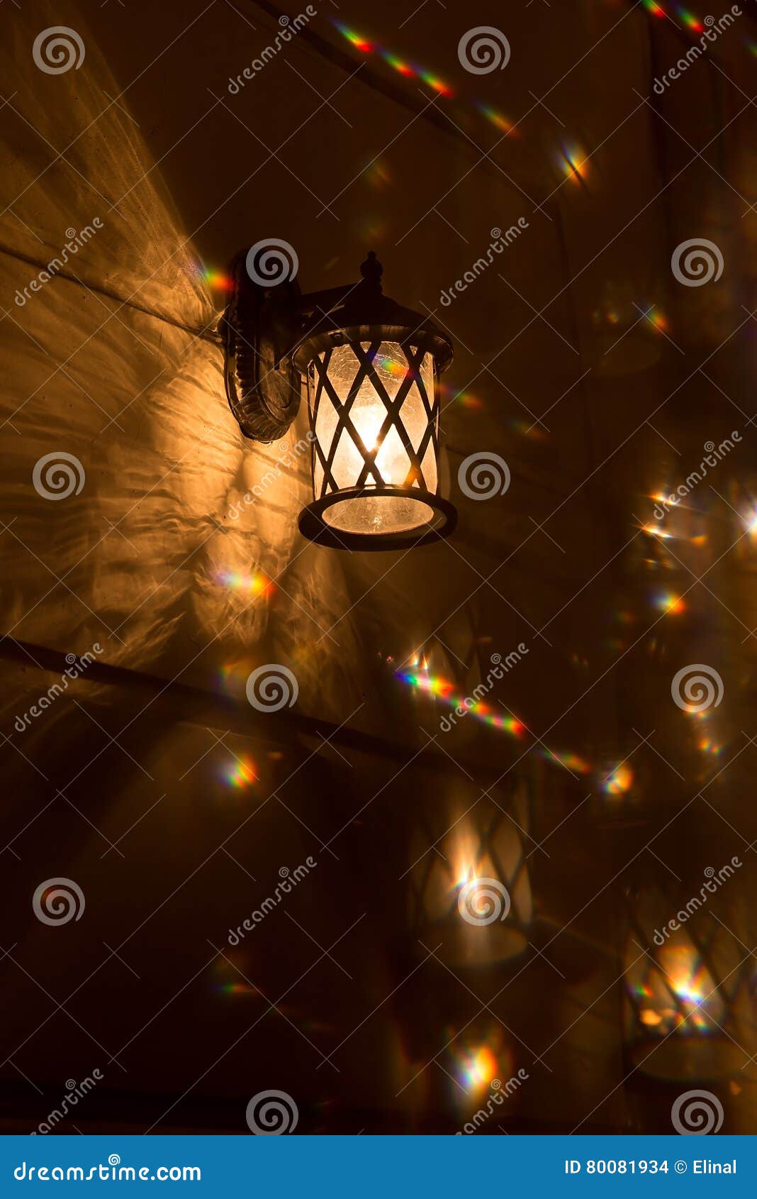 Old Style Street Light, Vintage. Night Stock Photo - Image of ...