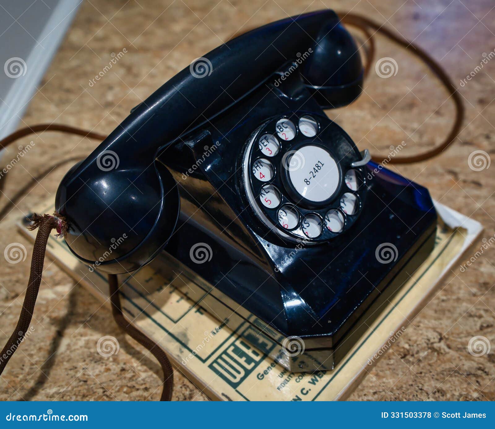Old Style Telephone Setting on Phonebook 1960 S Editorial Stock Photo ...