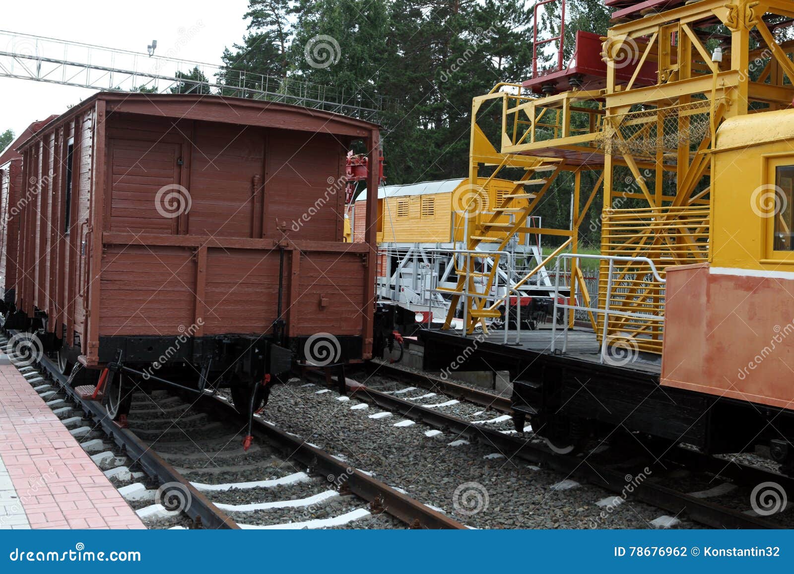 Old Style Train in Railroad Stock Photo - Image of machine, station ...