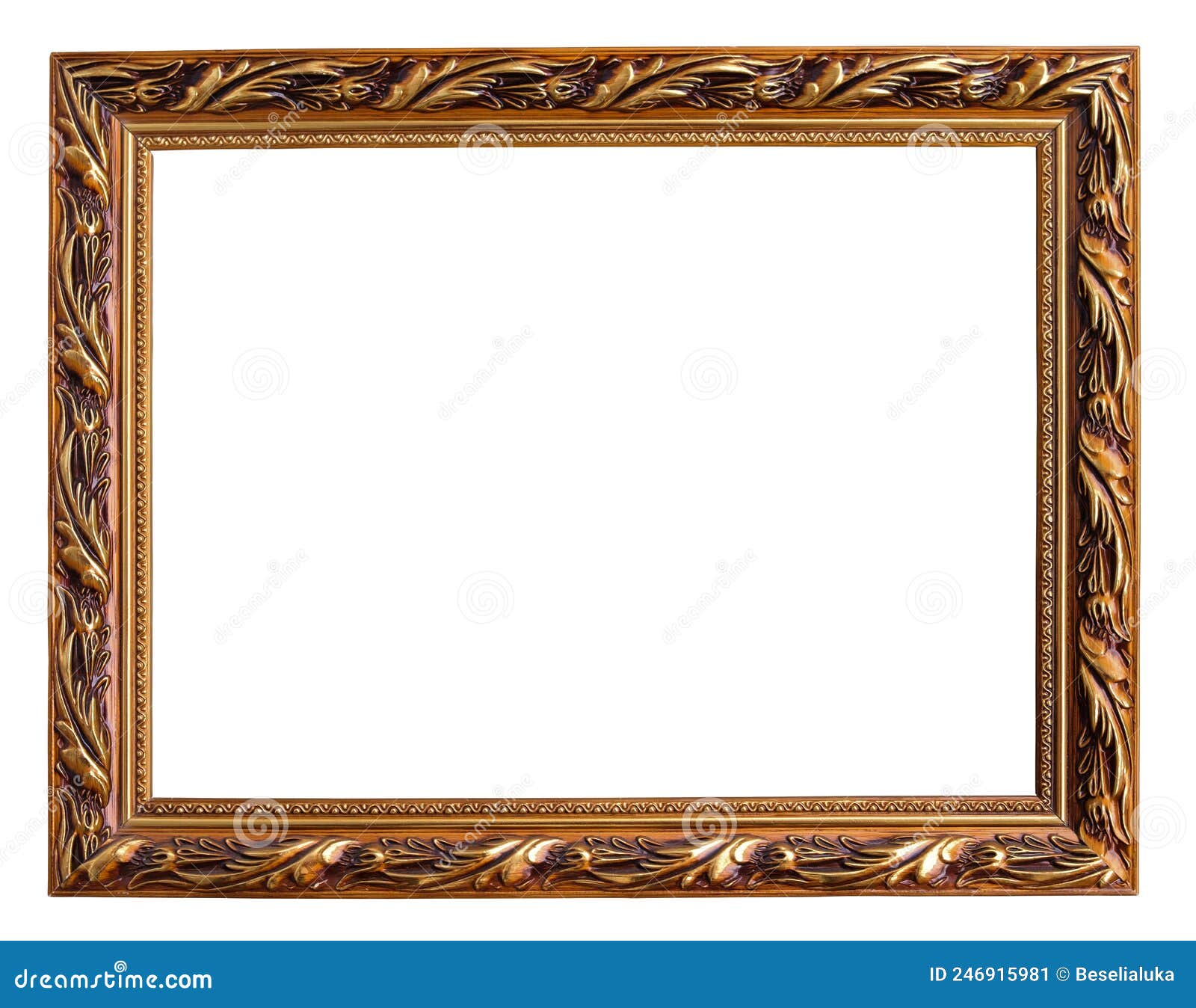 Old Style Vintage Golden Frame Stock Image - Image of decorative ...
