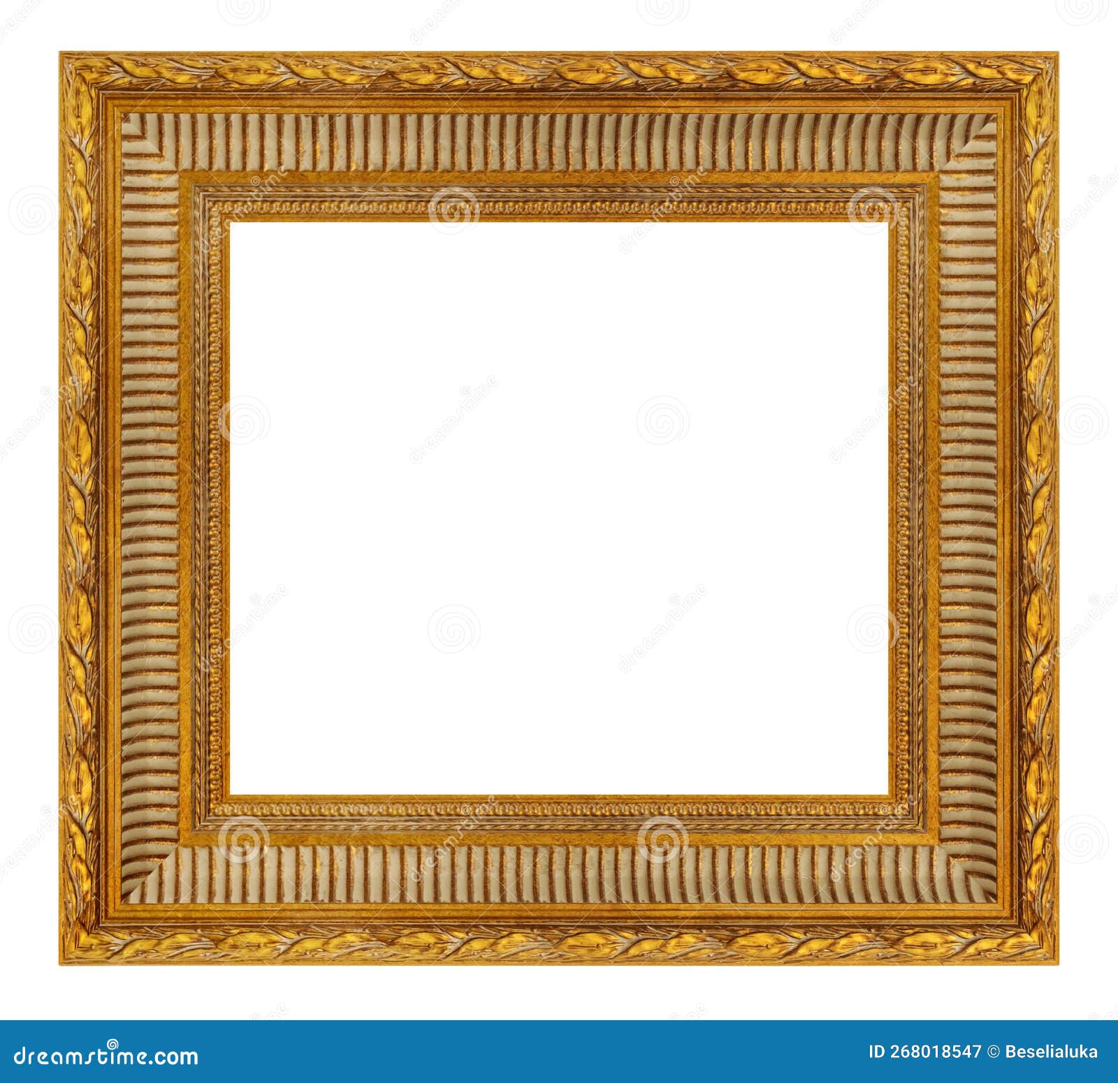 Old Style Vintage Golden Frame Stock Image - Image of isolated, golden ...