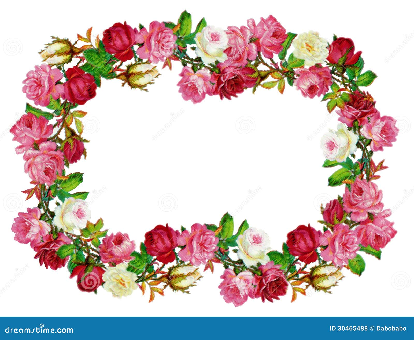 Old Style Vintage Rose Border Stock Illustration - Illustration of pink ...