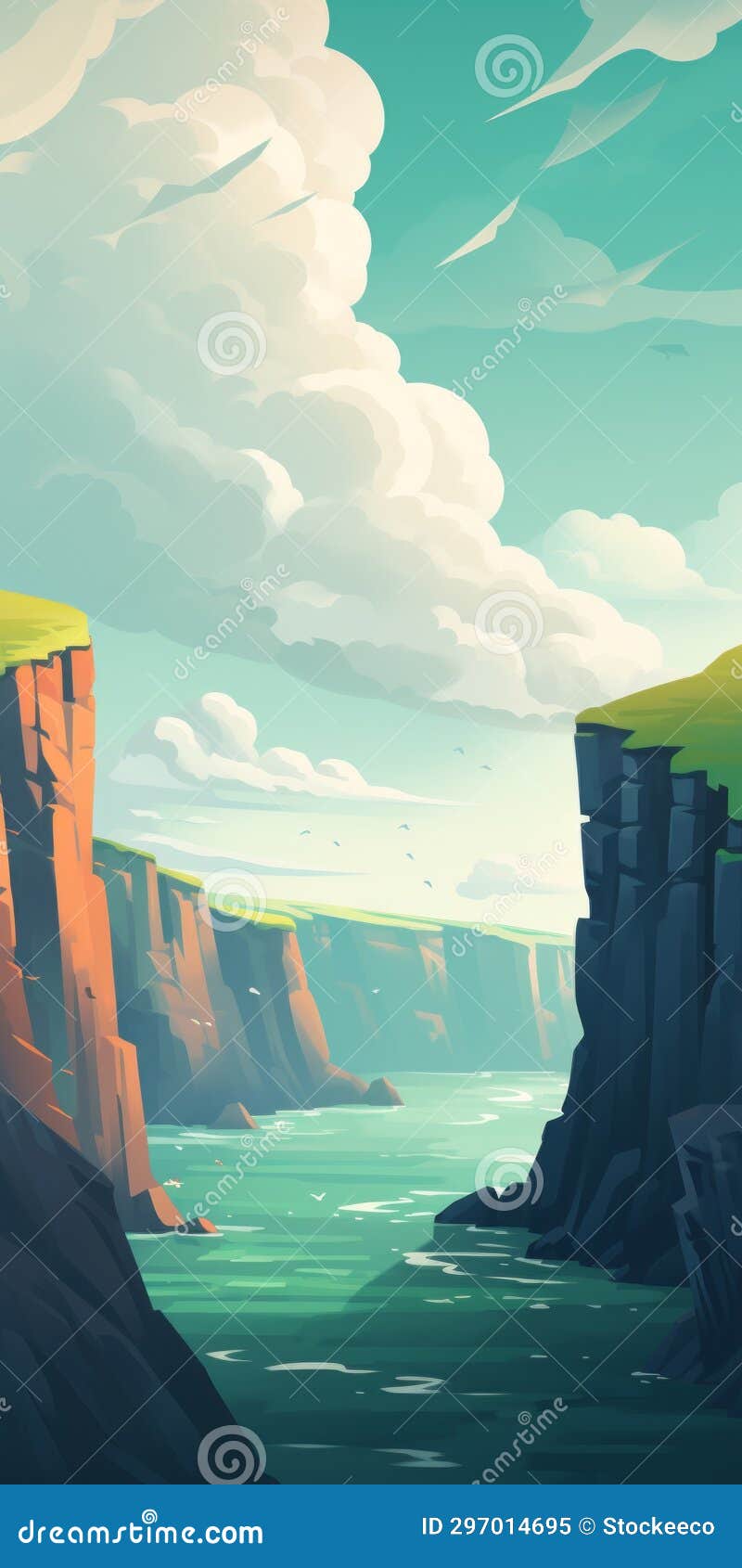 Eerily Realistic Karst Masterpiece Cliffs of Moher Painting Stock ...