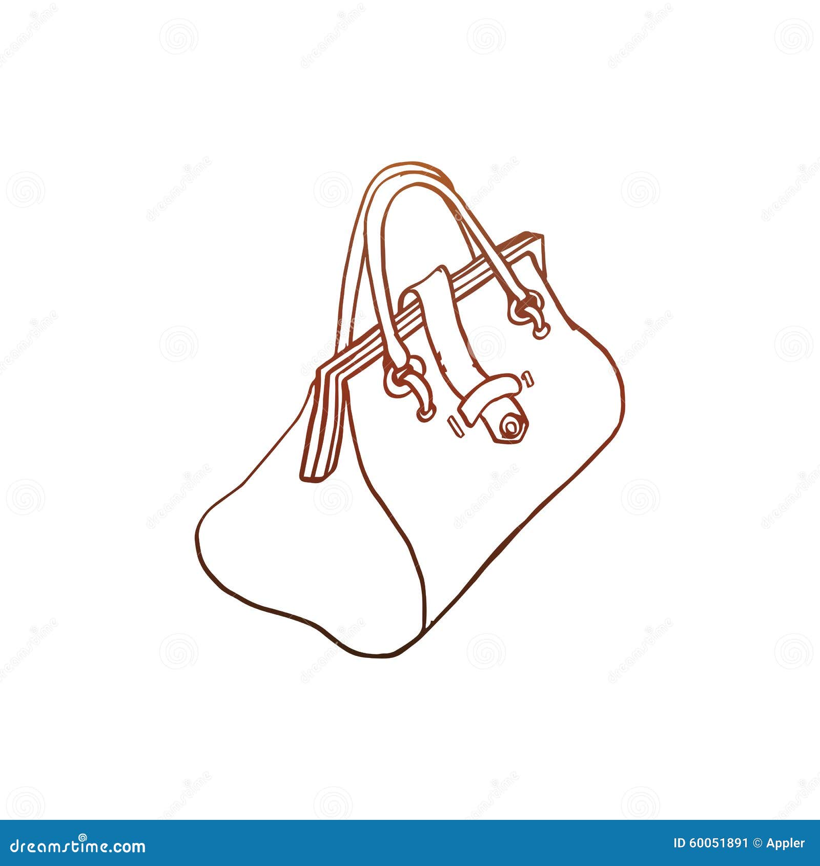 Old Style Wemen Handbag Simple Vector Sketch Stock Vector ...
